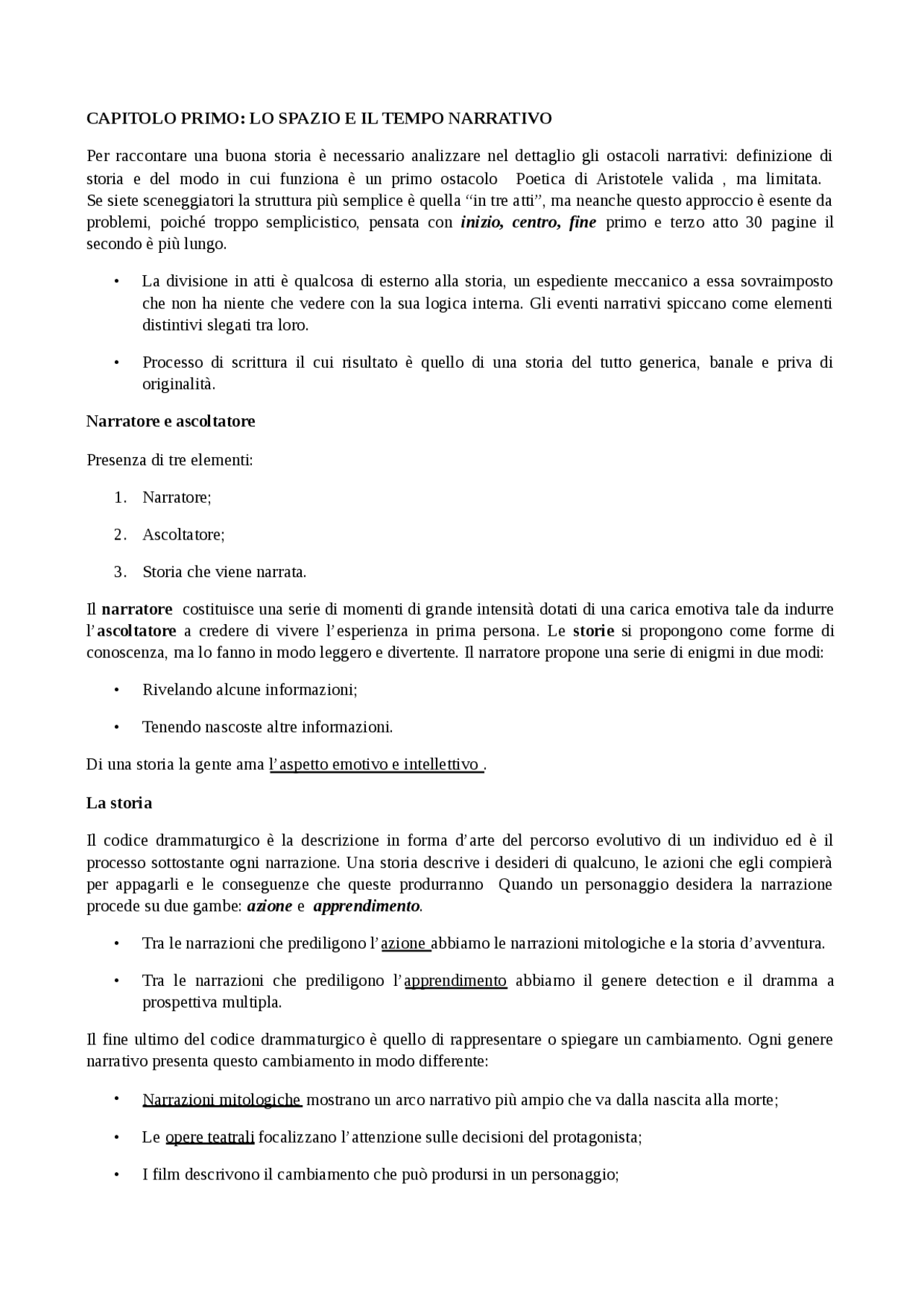 Anatomia Di Una Storia Docsity