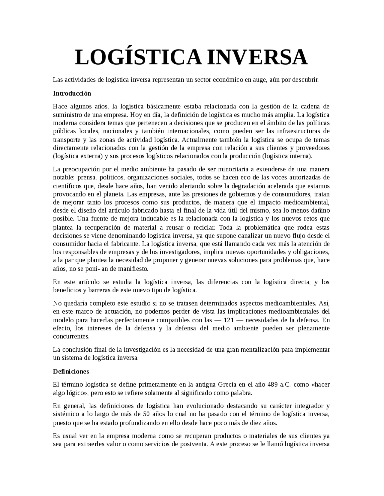 LogÍstica Inversa Docsity