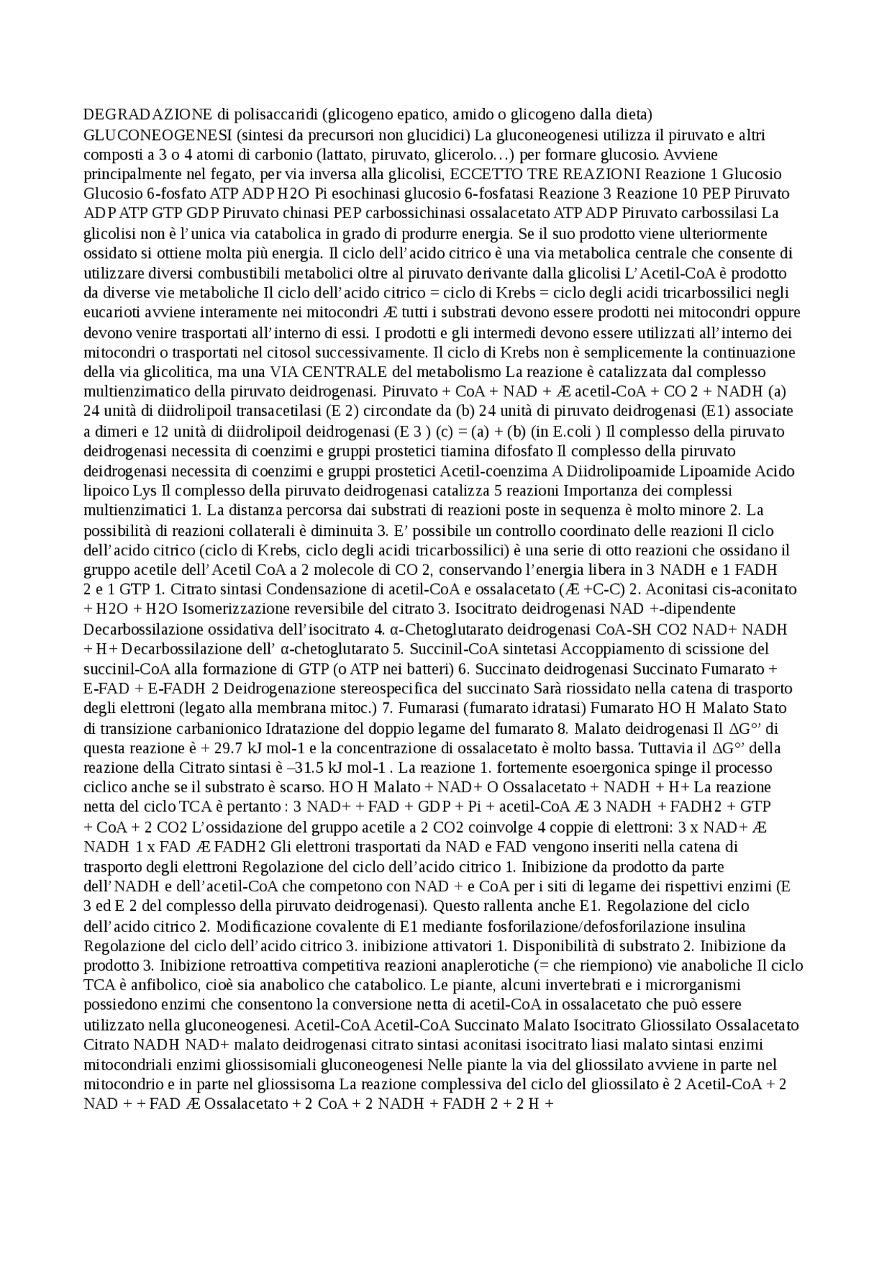 Ciclo Di Krebs Docsity