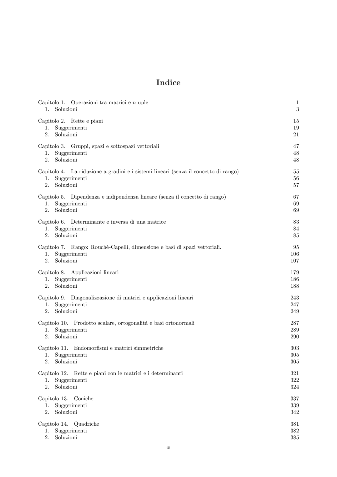 Algebra Lineare Esercizi Suggerimenti Docsity