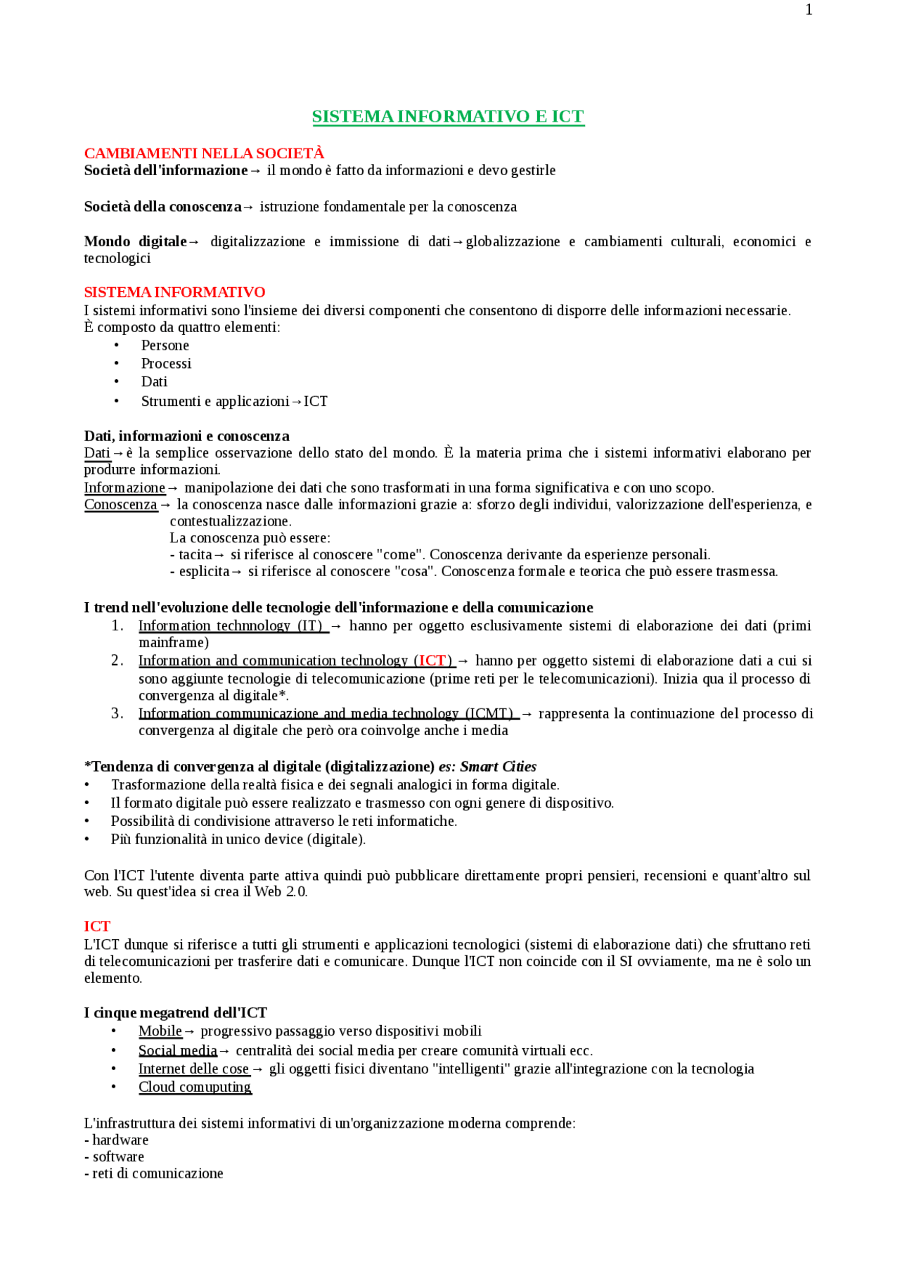 Riassuntoappunti Informatica Dossena Unicatt Docsity