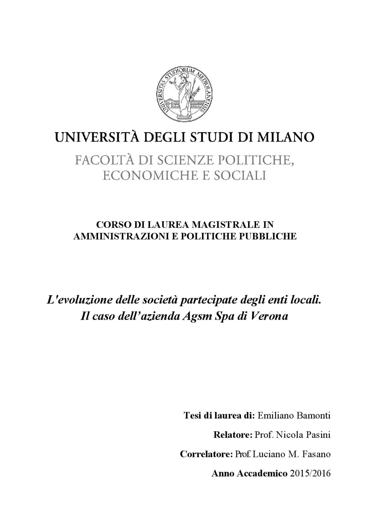 L'evoluzione delle società partecipate degli enti locali. | Tesi di ...