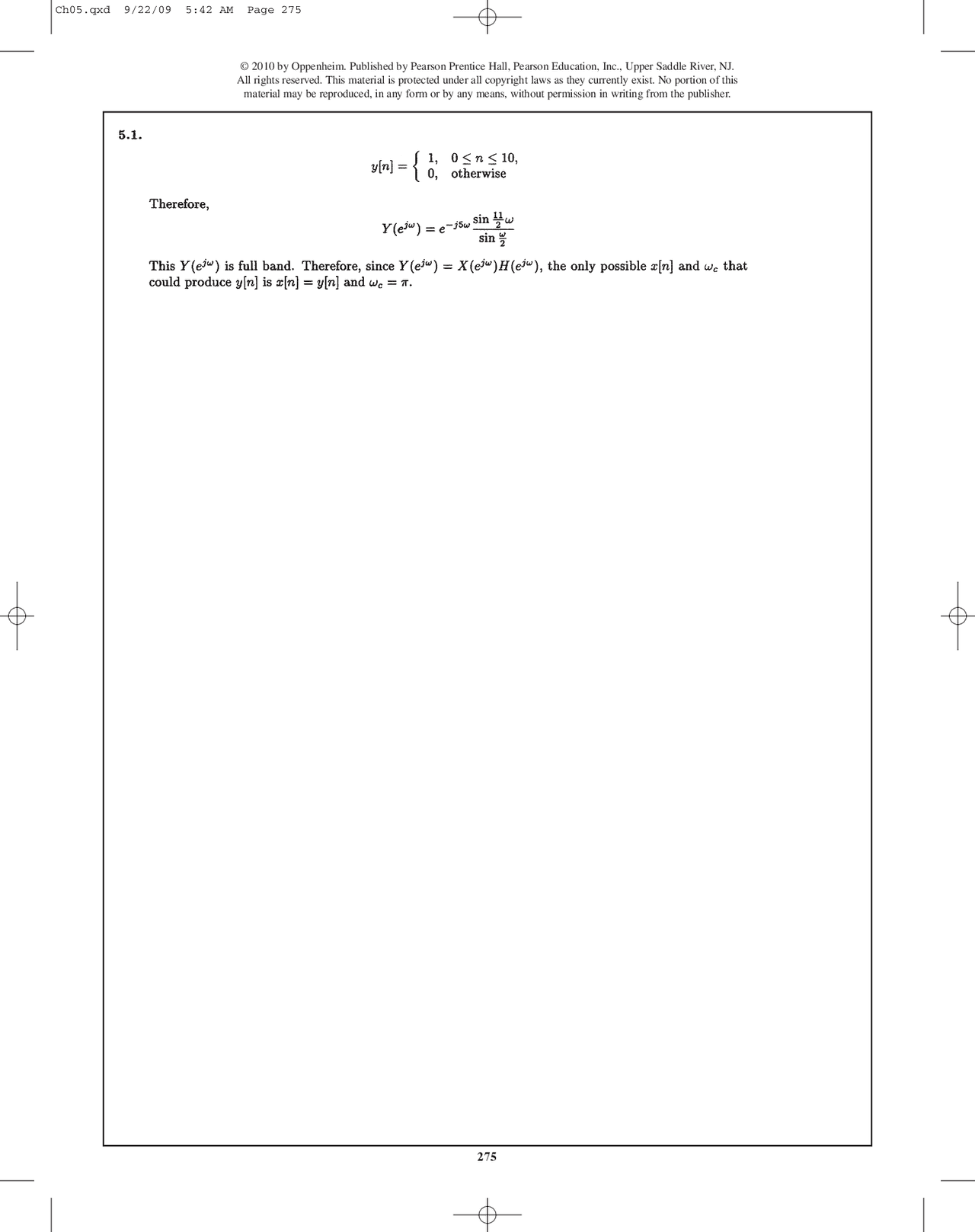 Chapter 5 Digital Signal Processing Docsity