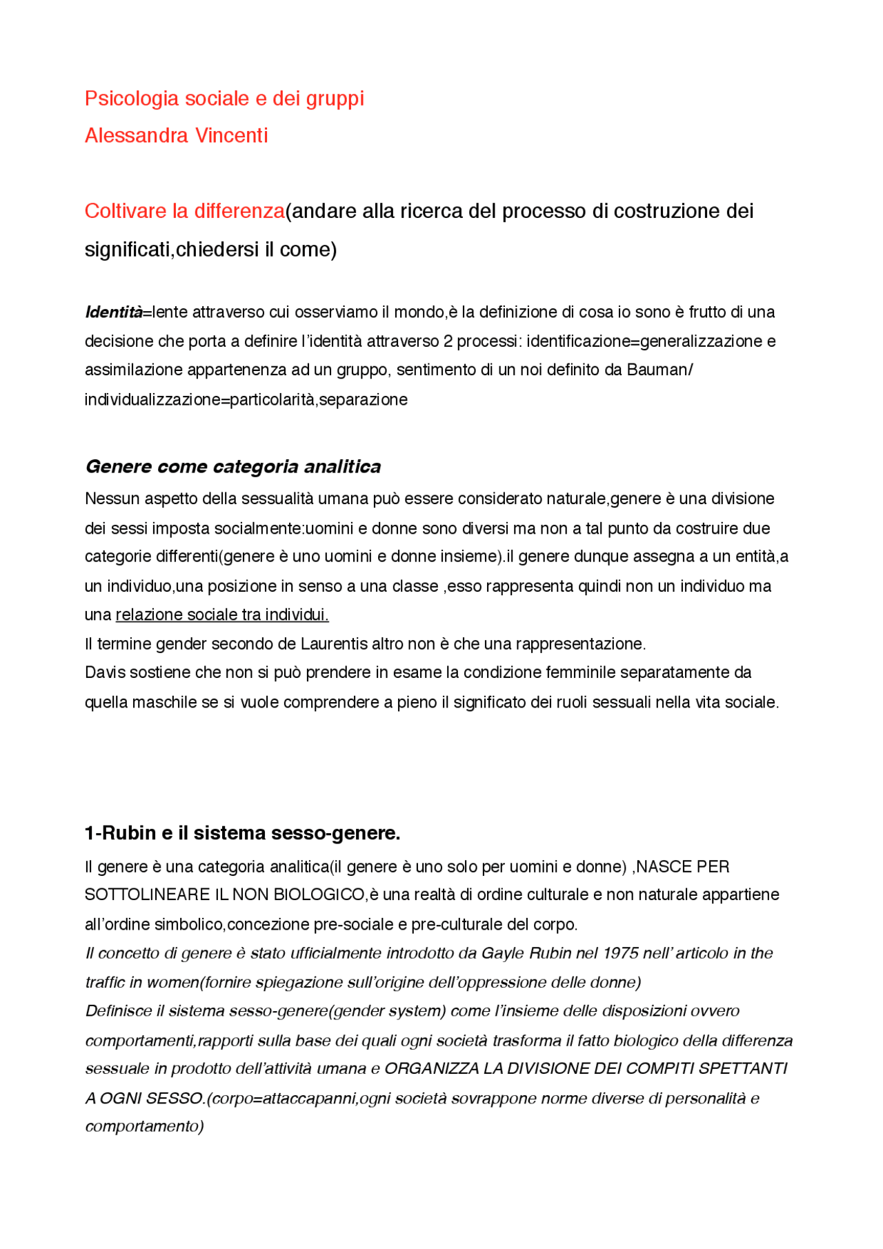 Psicologia Sociale E Dei Gruppi Docsity