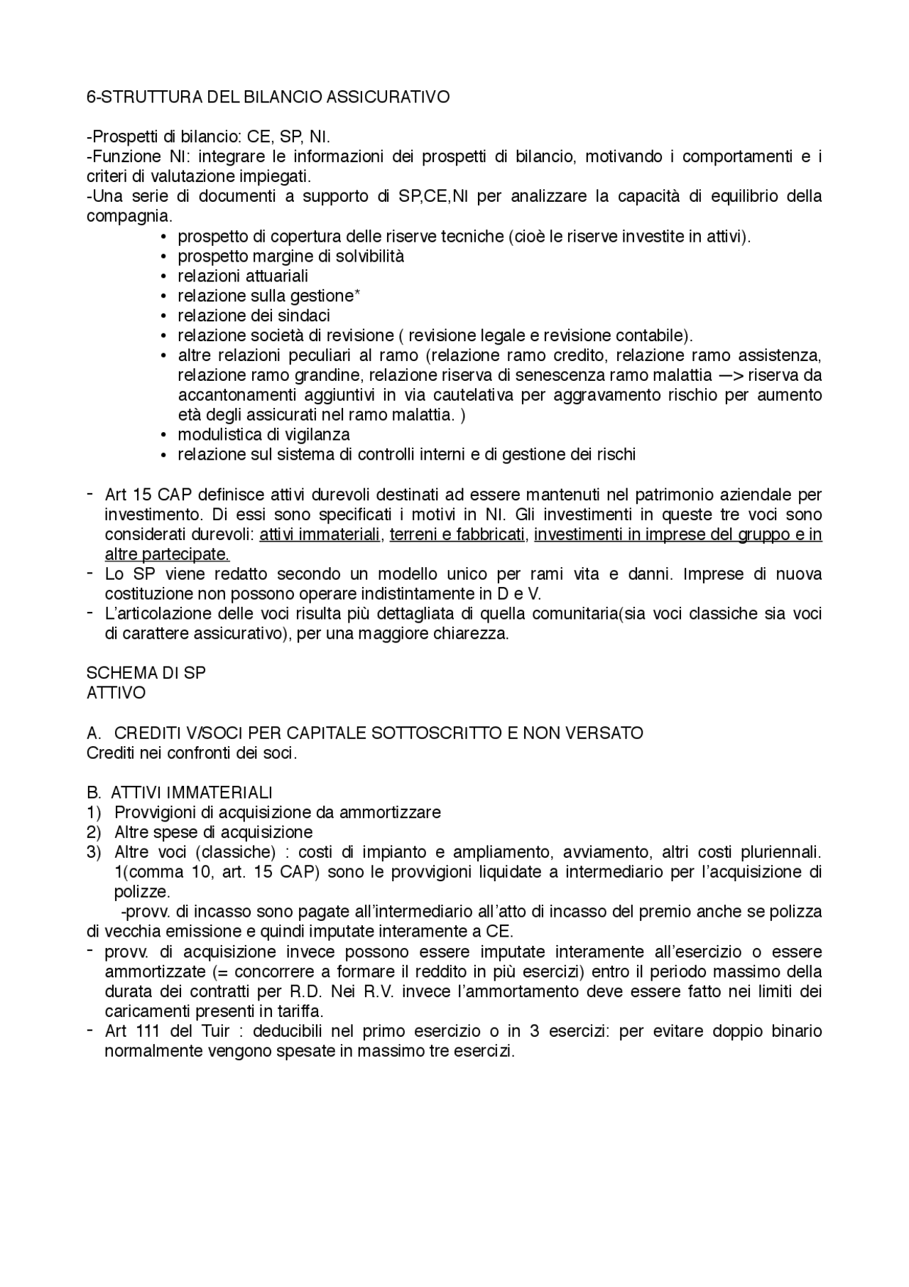 Struttura bilancio assicurativo - Docsity