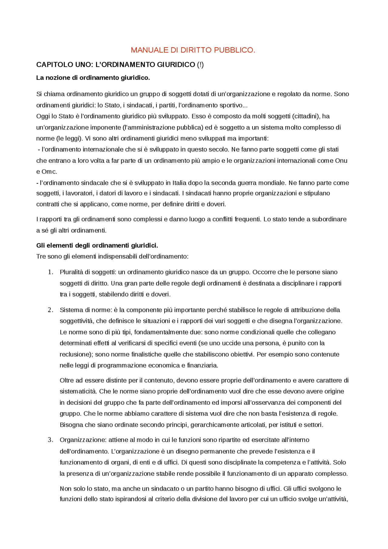 Manuale Di Diritto Pubblico Docsity