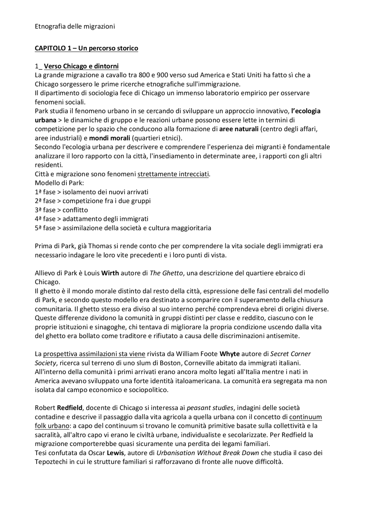 Etnografia Delle Migrazioni Docsity