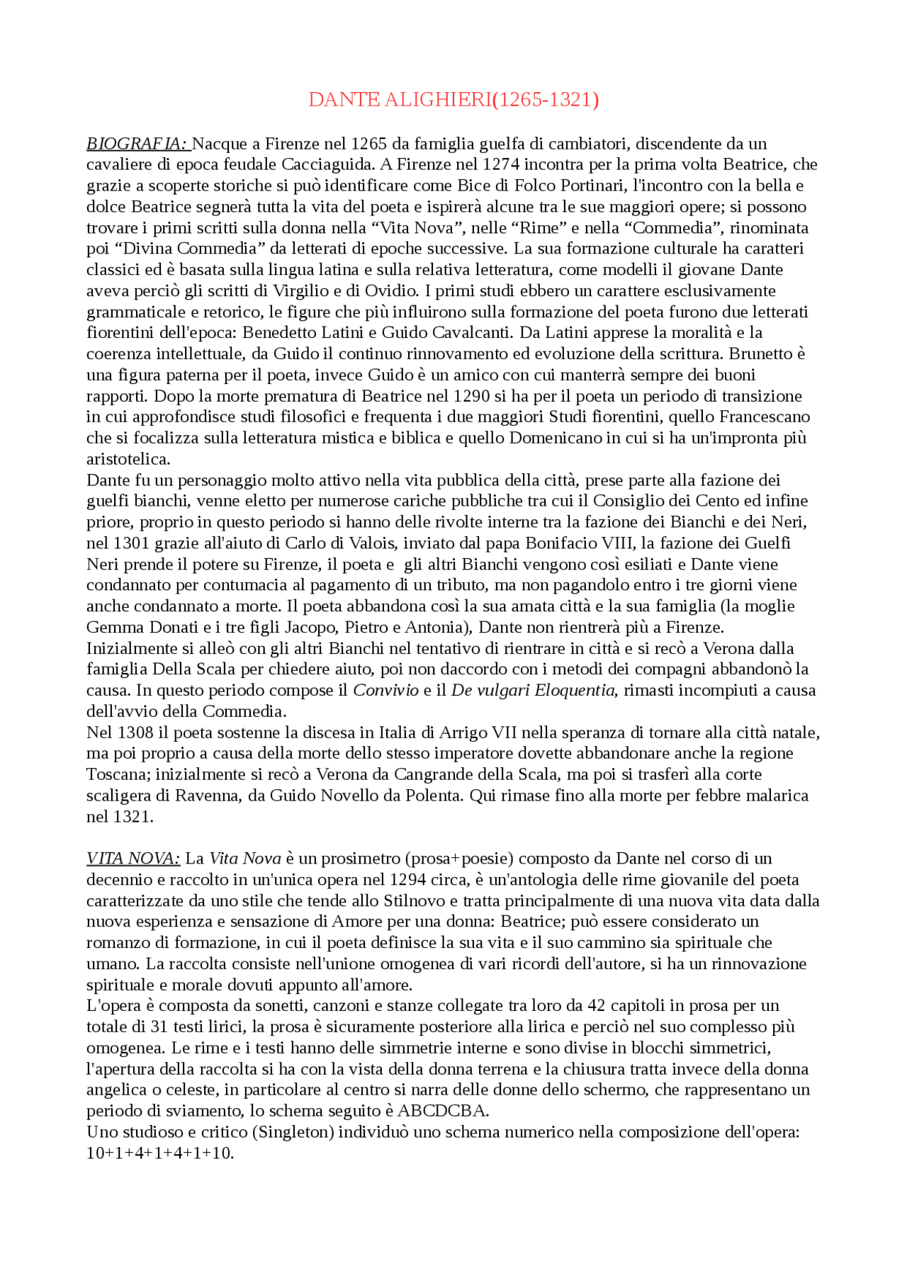 Dante Alighieripdf Docsity