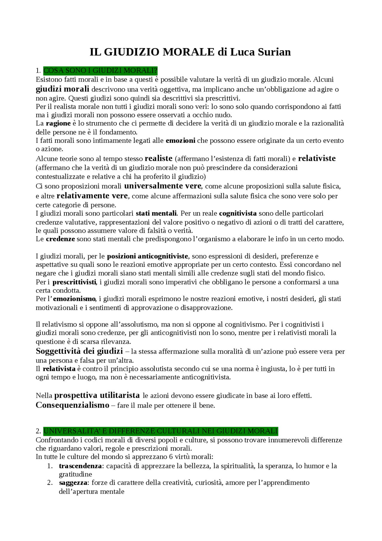 Il Giudizio Morale Di Luca Surian Docsity