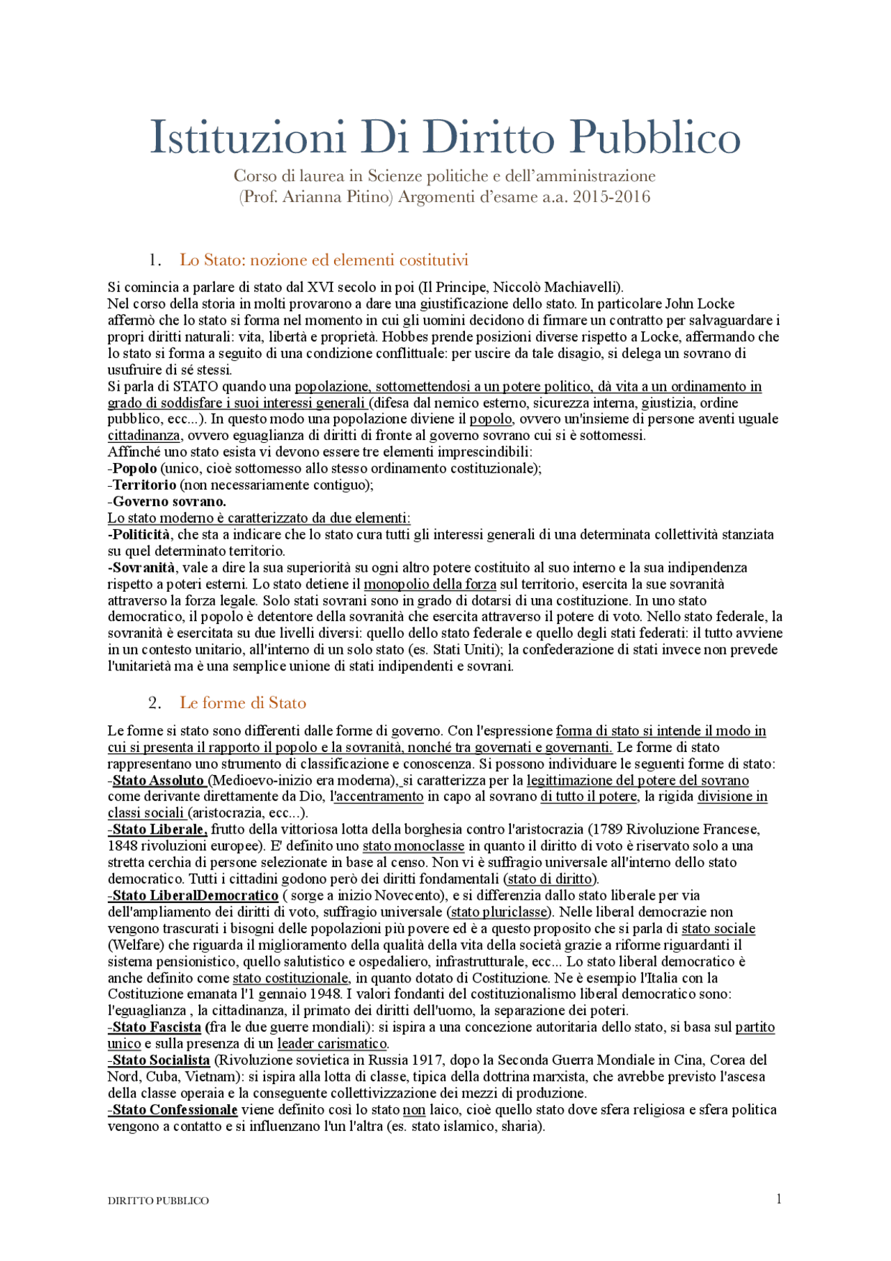 Domande e risposte di esame di diritto pubblico - Docsity