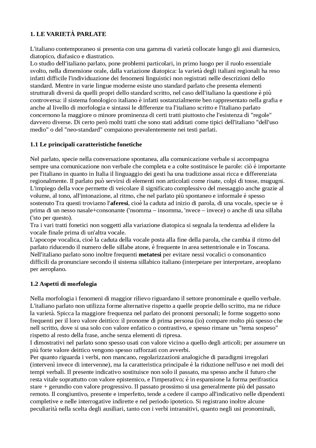Italiano Per Stranieri Docsity