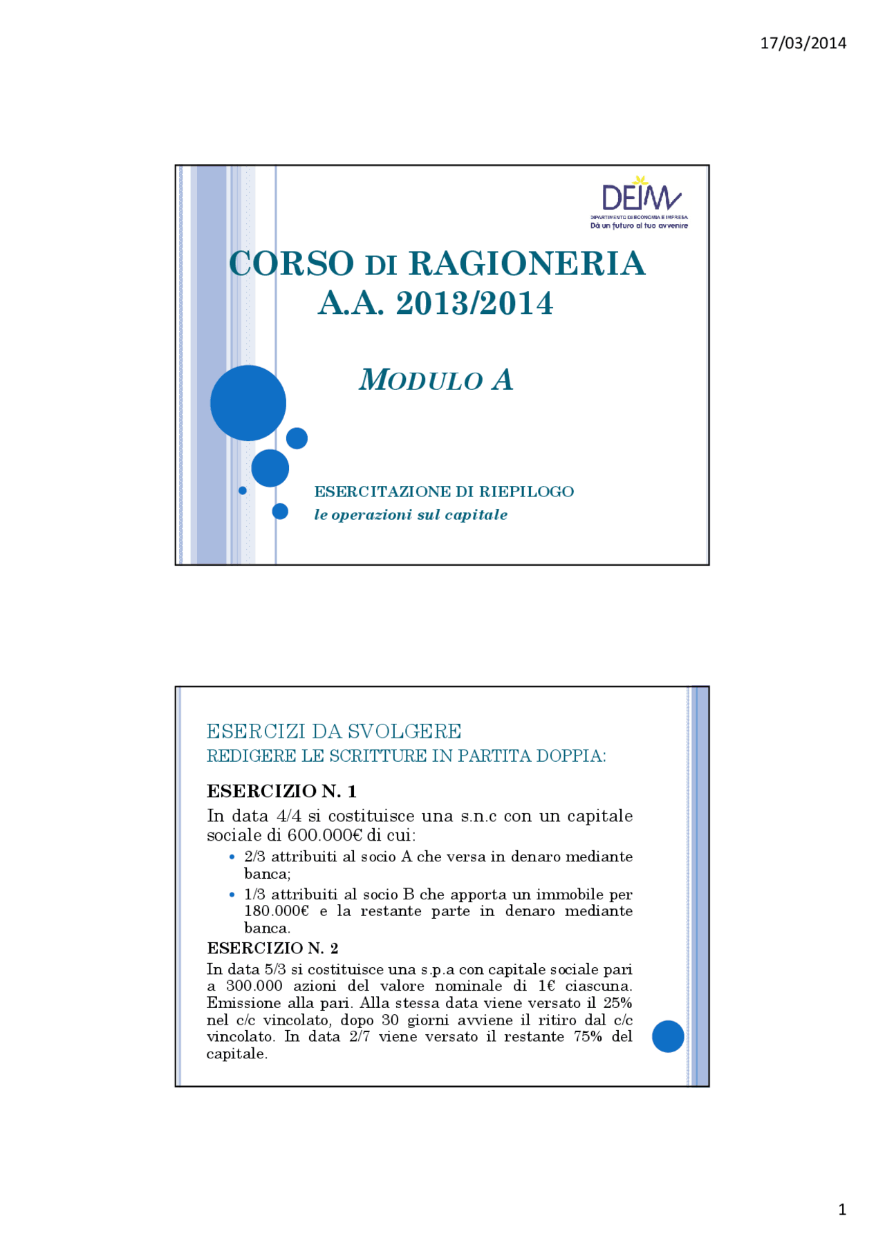Aumenti Capitale Sociale Docsity