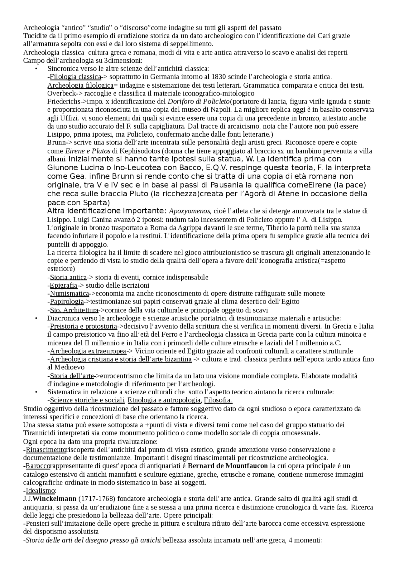 Introduzione Allarcheologia Classica Docsity