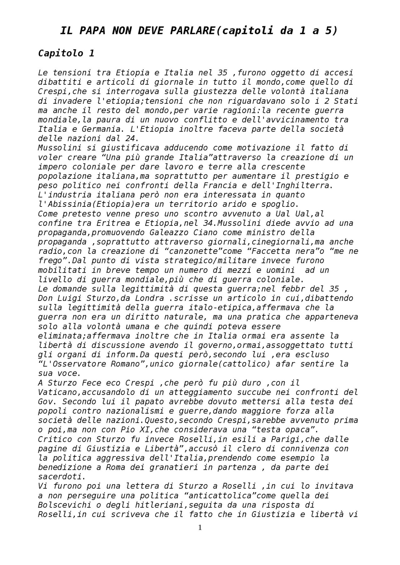 Il Papa Non Deve Parlare Docsity