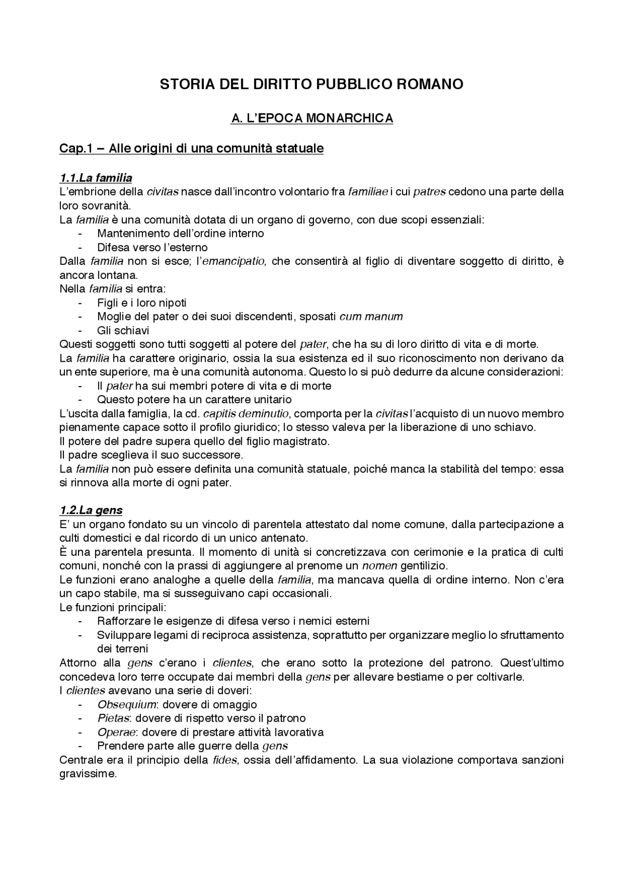 Storia del diritto pubblico romano | Schemi e mappe concettuali di ...