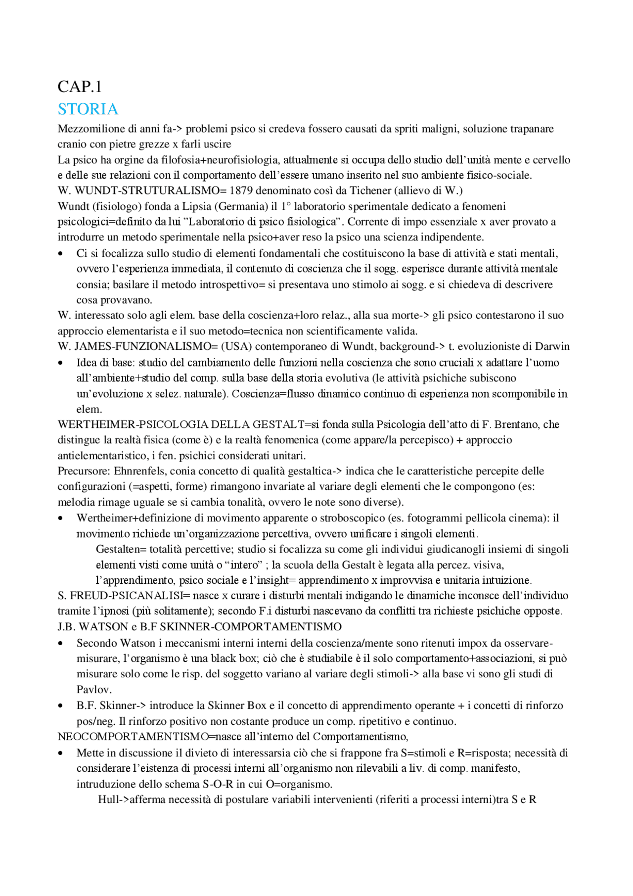 Riassunto Manuale Di Psicologia Generale Pdf Docsity