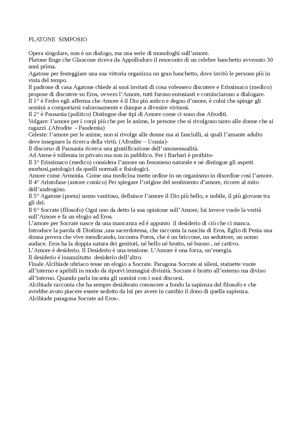 Platone Simposio Docsity