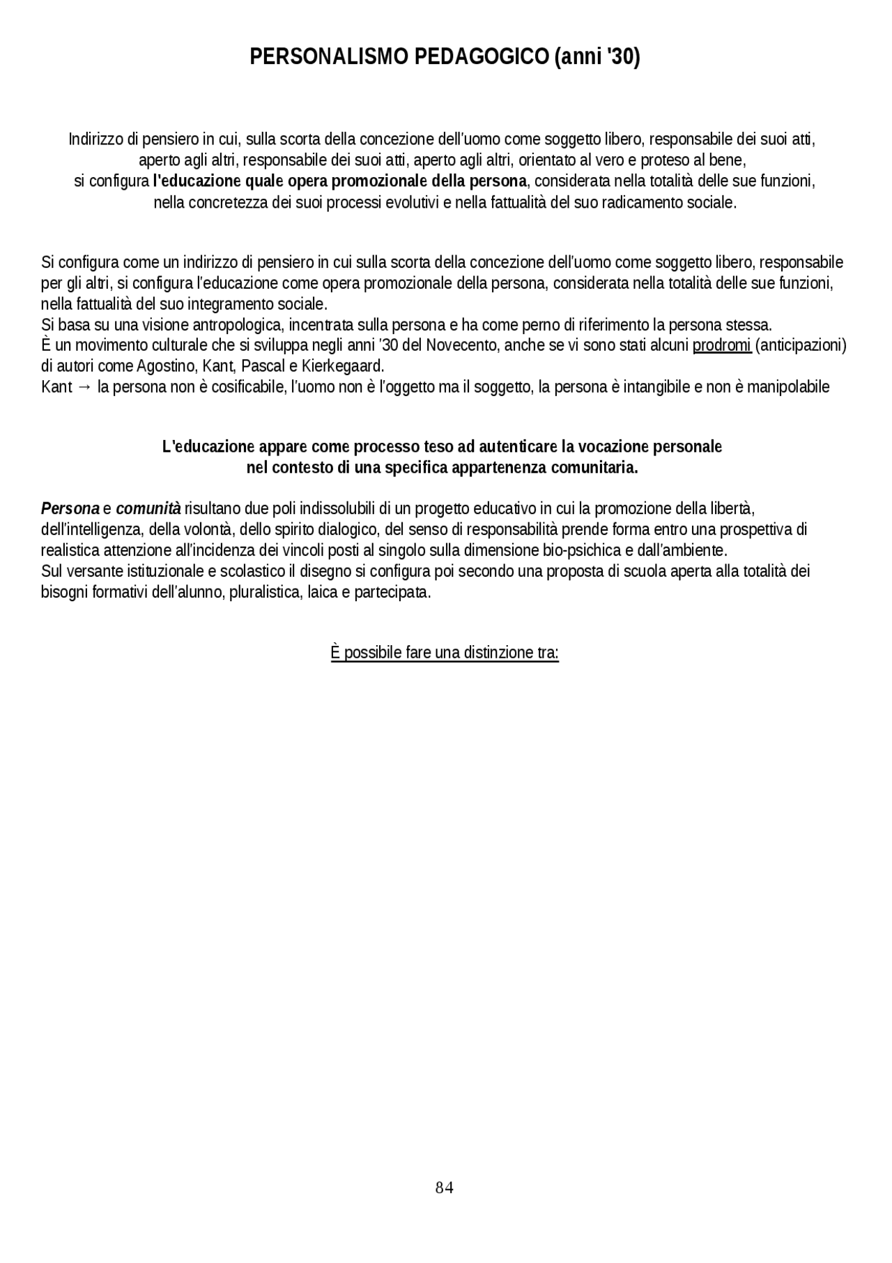 Personalismo Pedagogioco Docsity