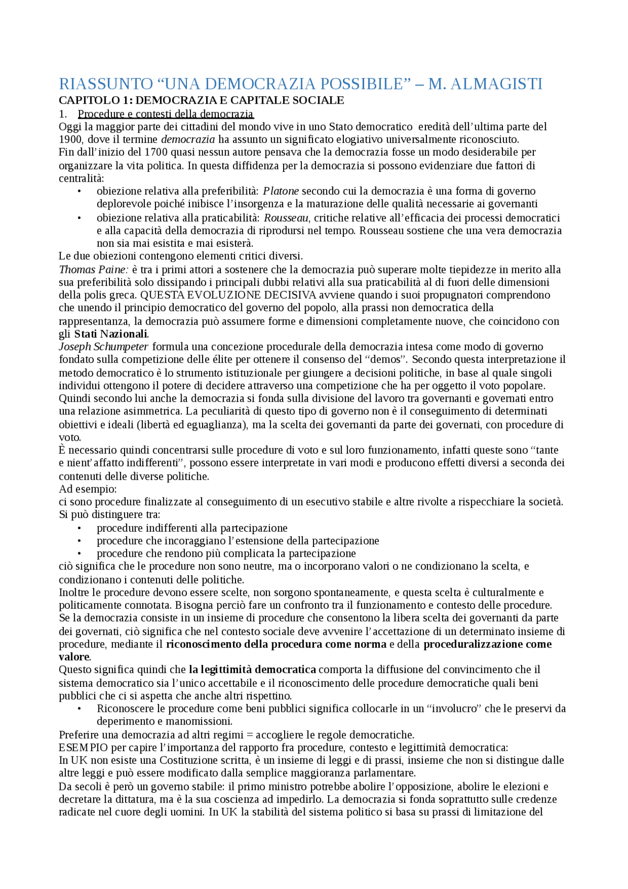 Una Democrazia Possibile Marco Almagisti Docsity