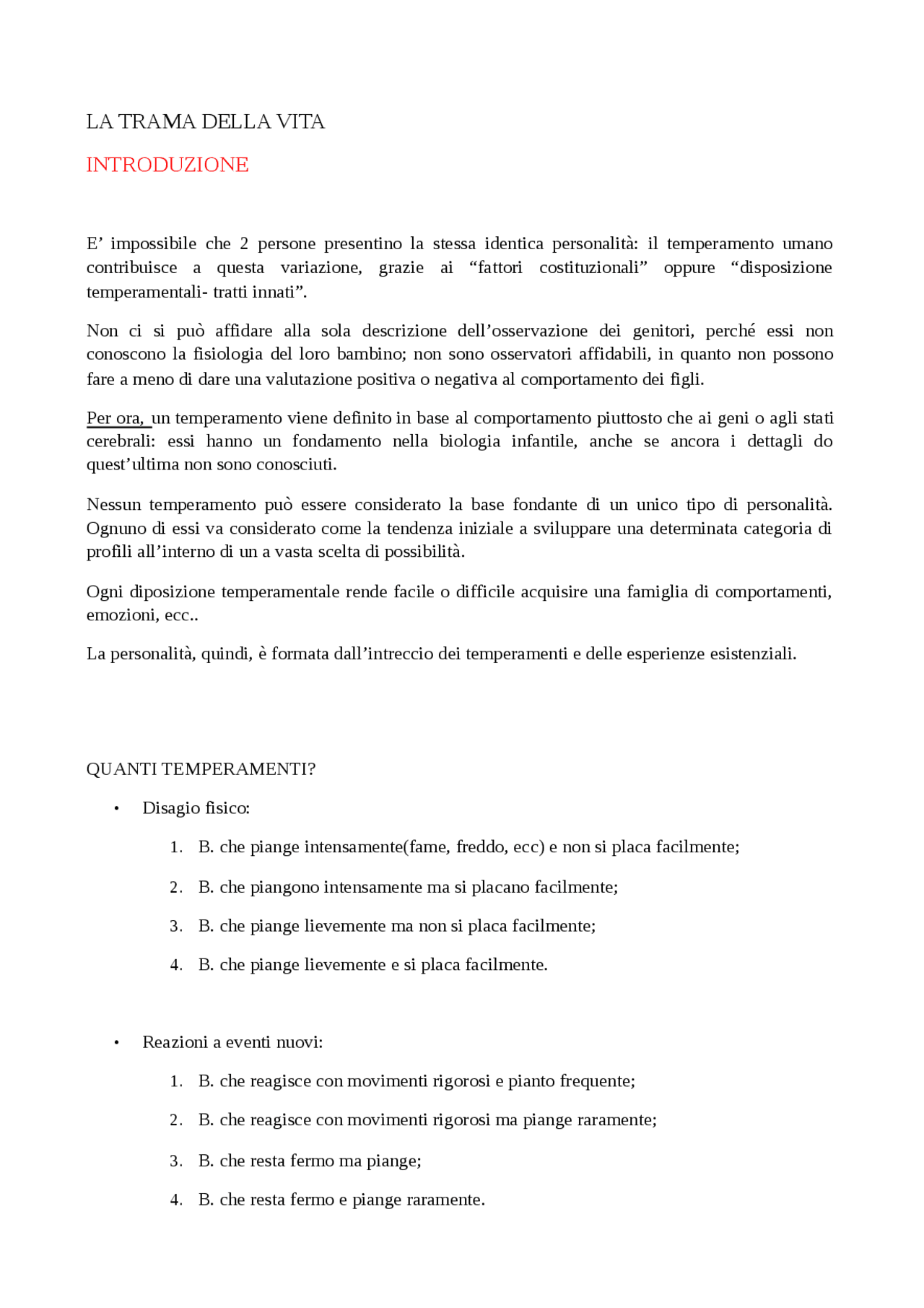 La trama della vita riassunto - Docsity