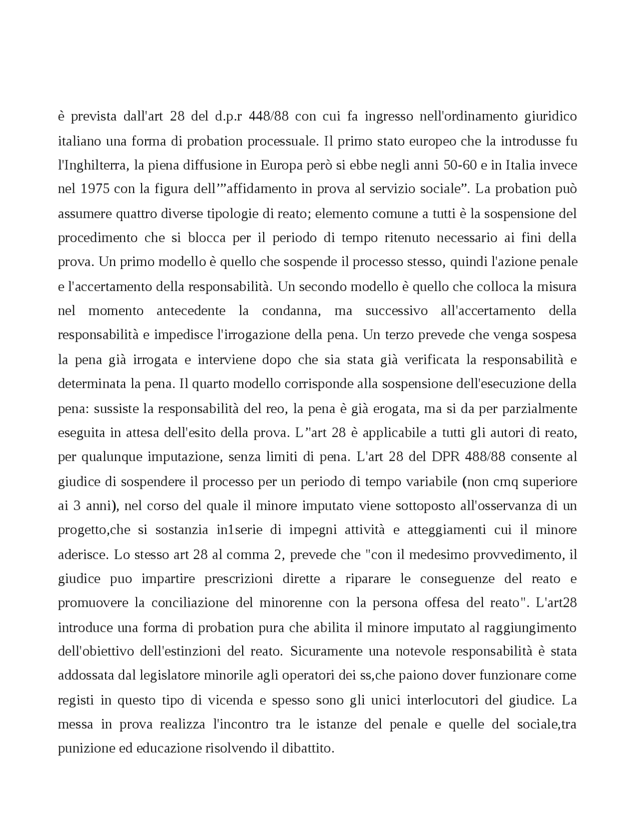 Riassunti Sistema Penale E Minori Docsity