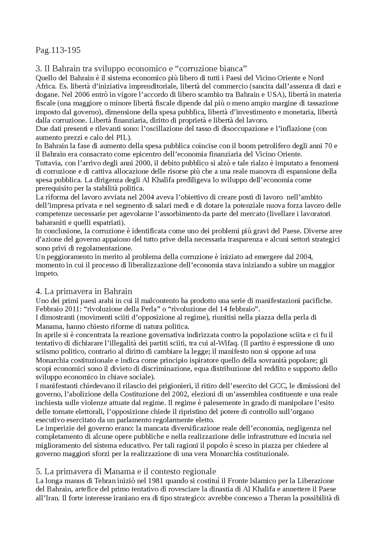 Le primavere arabe - Docsity