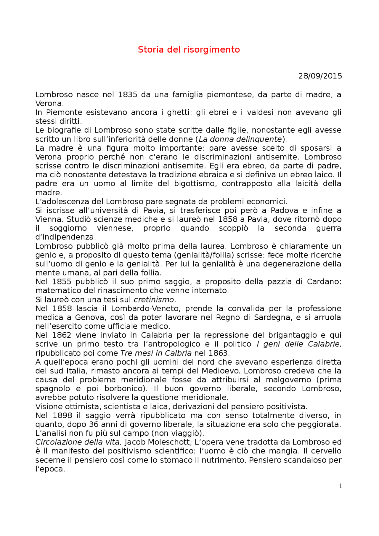 Storia Del Risorgimento Appunti Di Storia Moderna Docsity