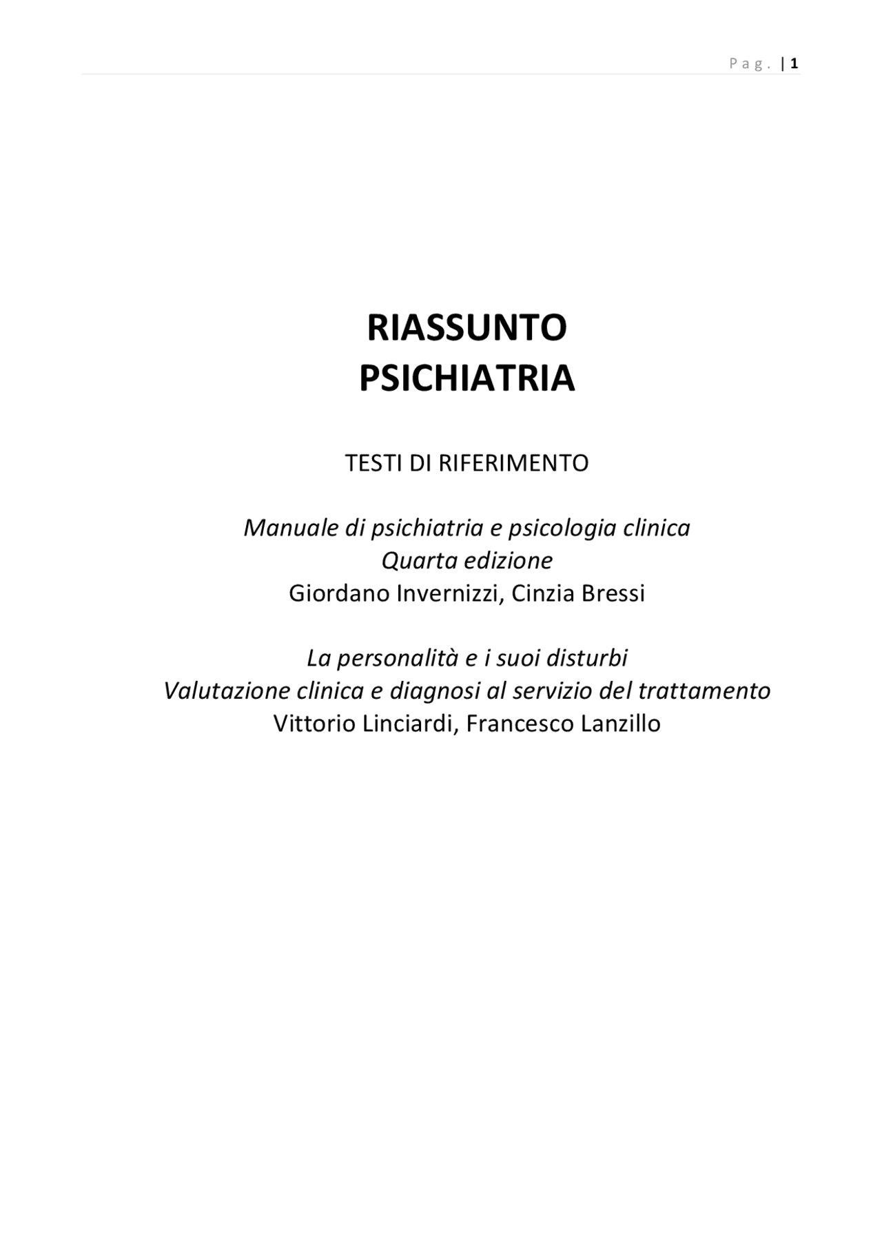 Psichiatria Riassunto Completo Prove Desame Di Psichiatria Docsity