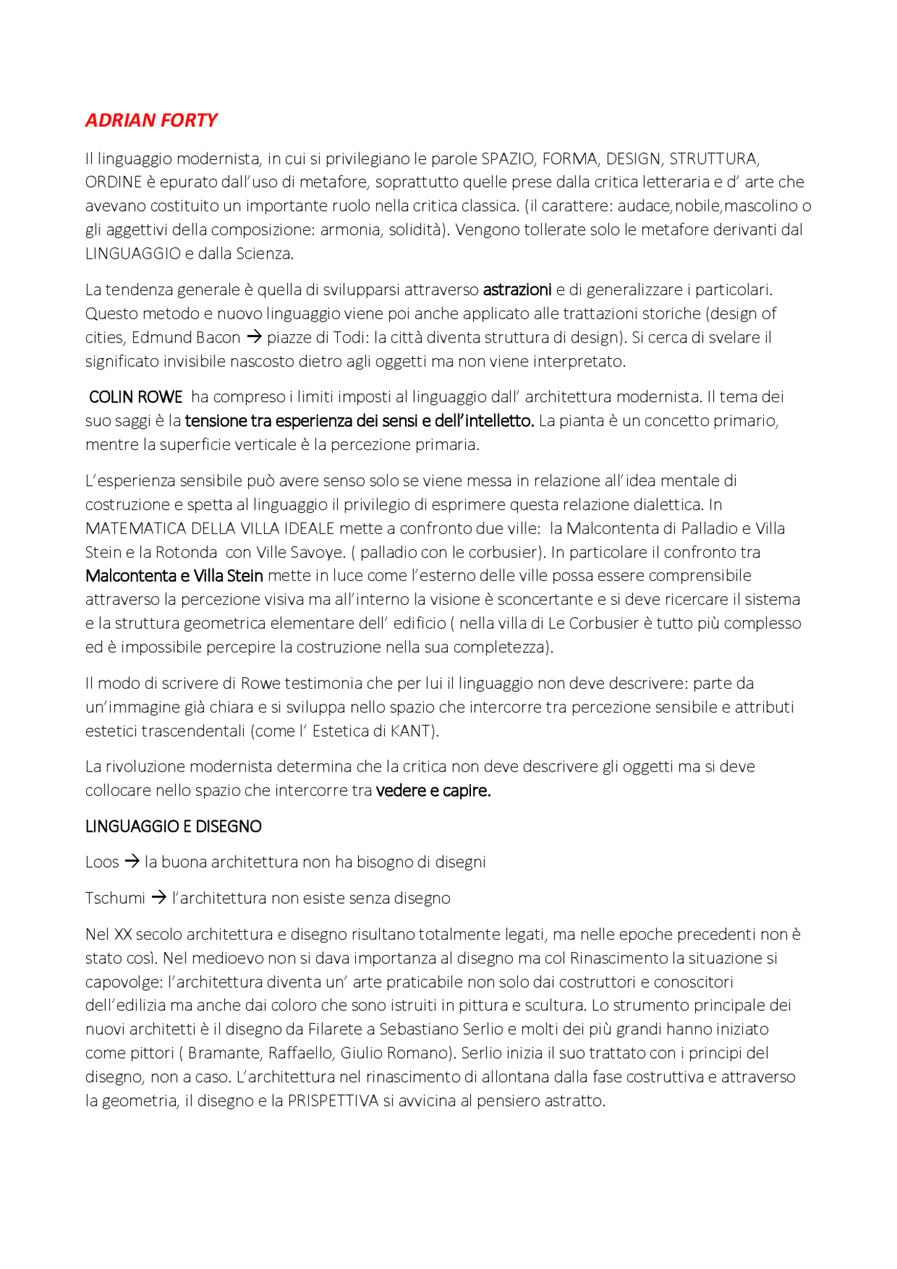 Parole ed edifici - Adrian forty | Appunti di Architettura | Docsity