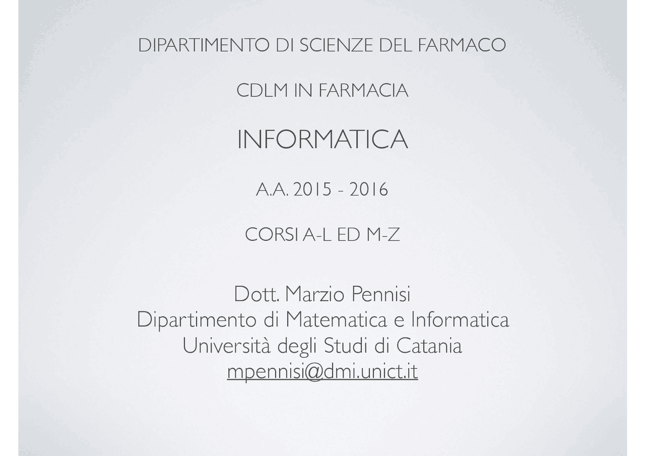Modulo 1 Informatica - Docsity