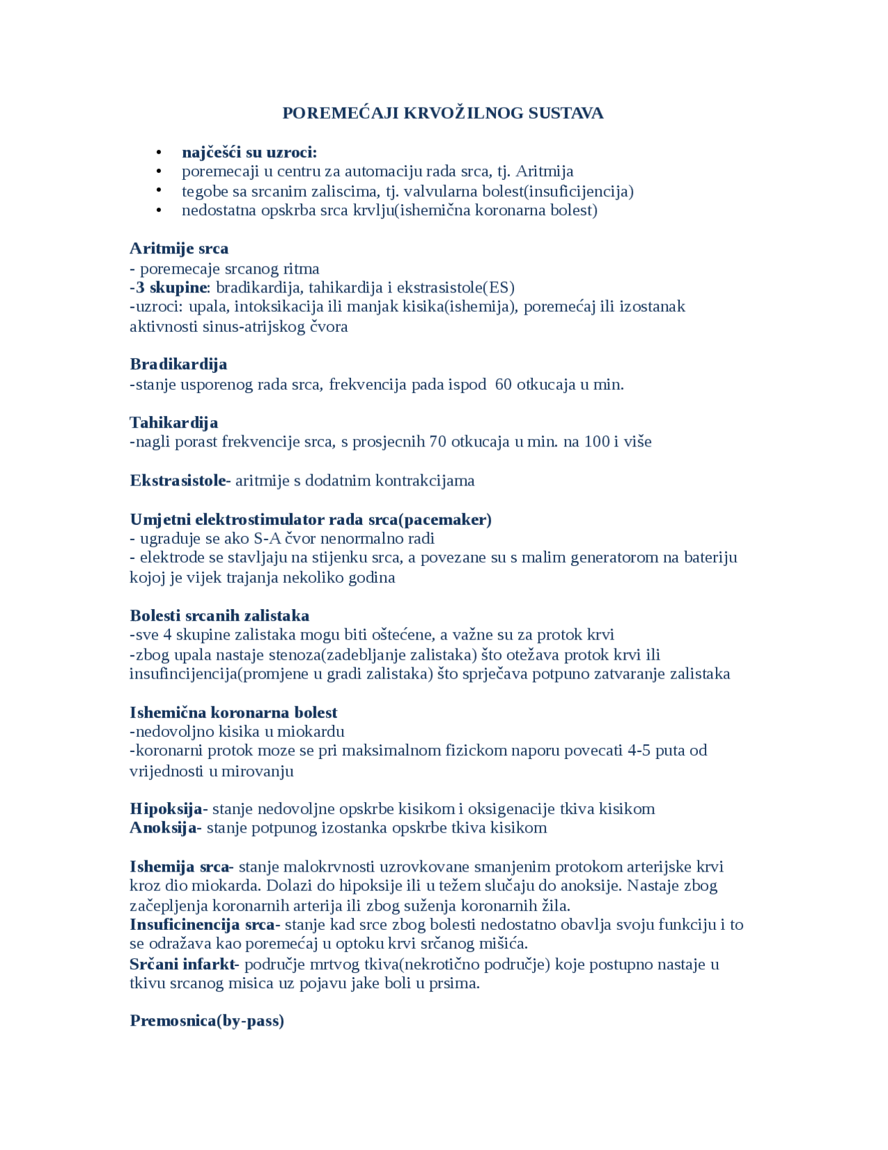 PoremeĆaji krvoŽilnog sustava | Skripte' predlog Medicinska genetika - Docsity