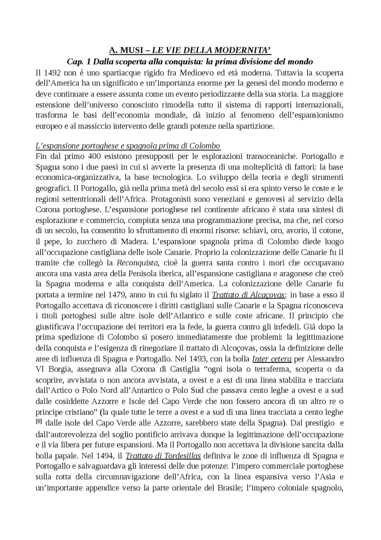Musi Le Vie Della Modernità Docsity