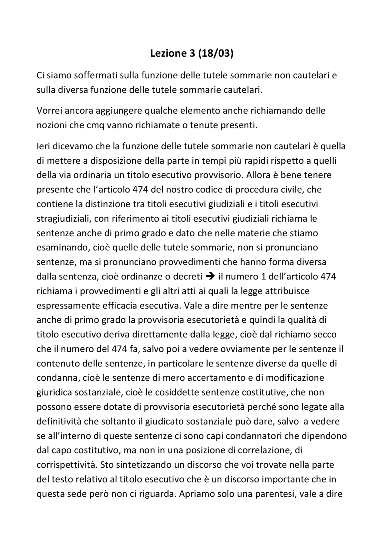 La funzione delle tutele sommarie non cautelari: nozioni essenziali ...