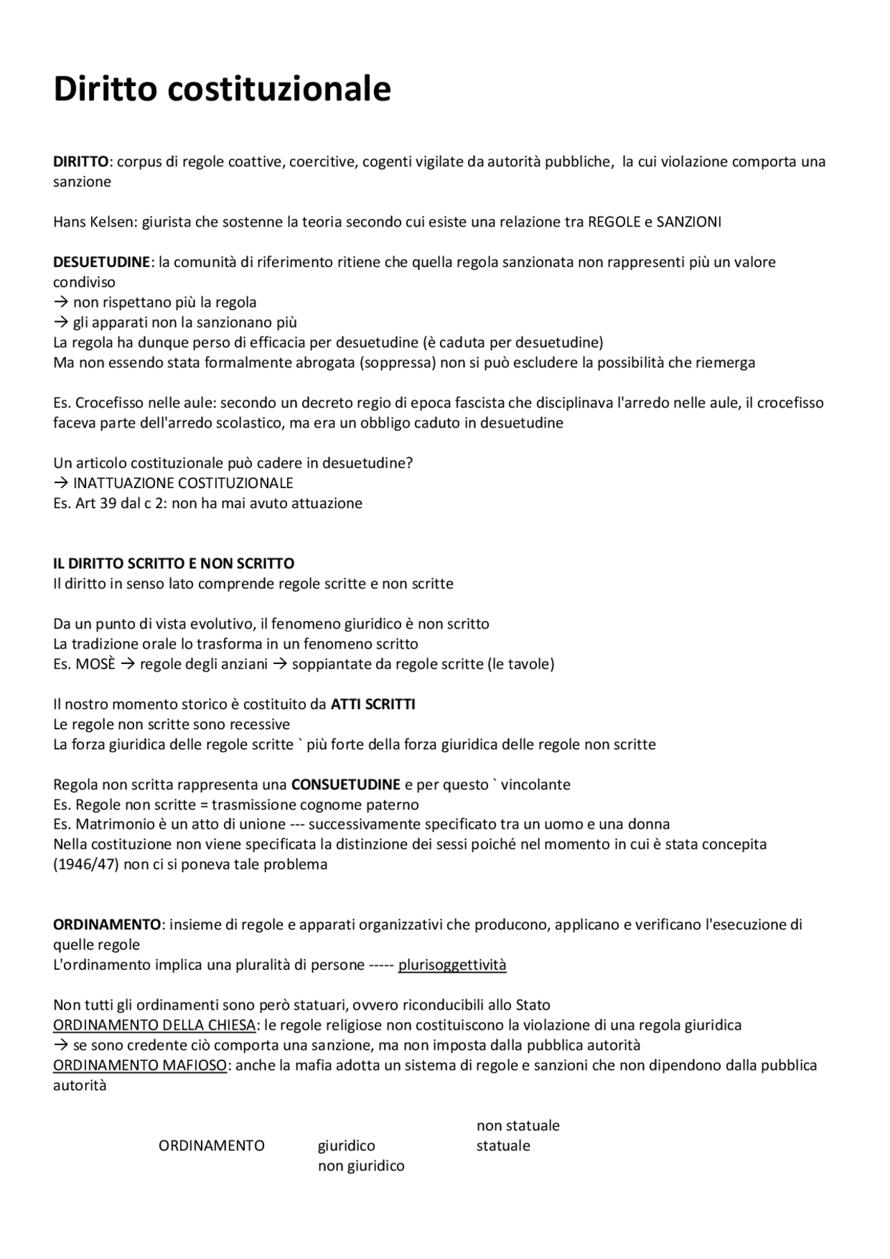 Cotituzionale Appunti Docsity