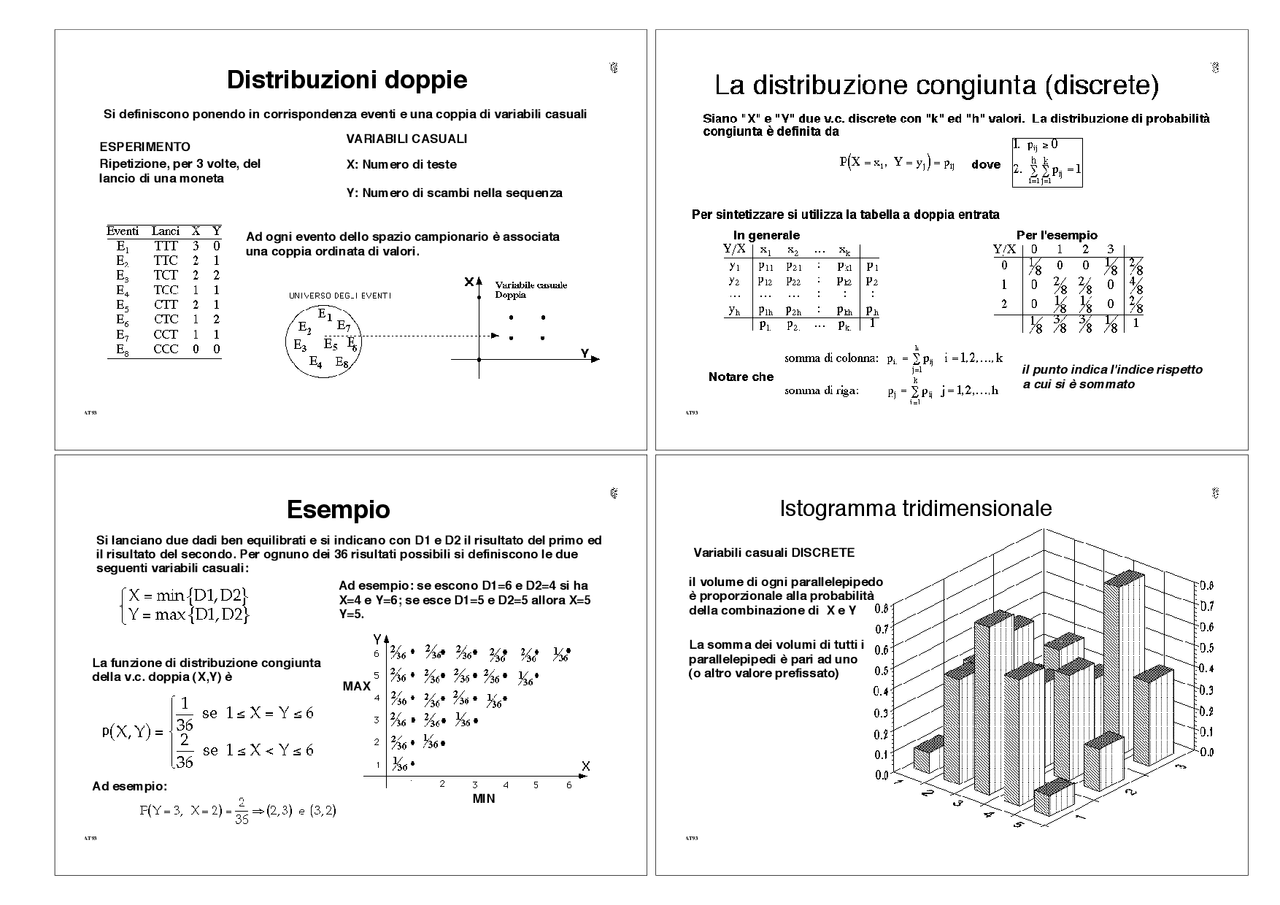 Statistica Slide Sulle Variabili Casuali Doppie Docsity