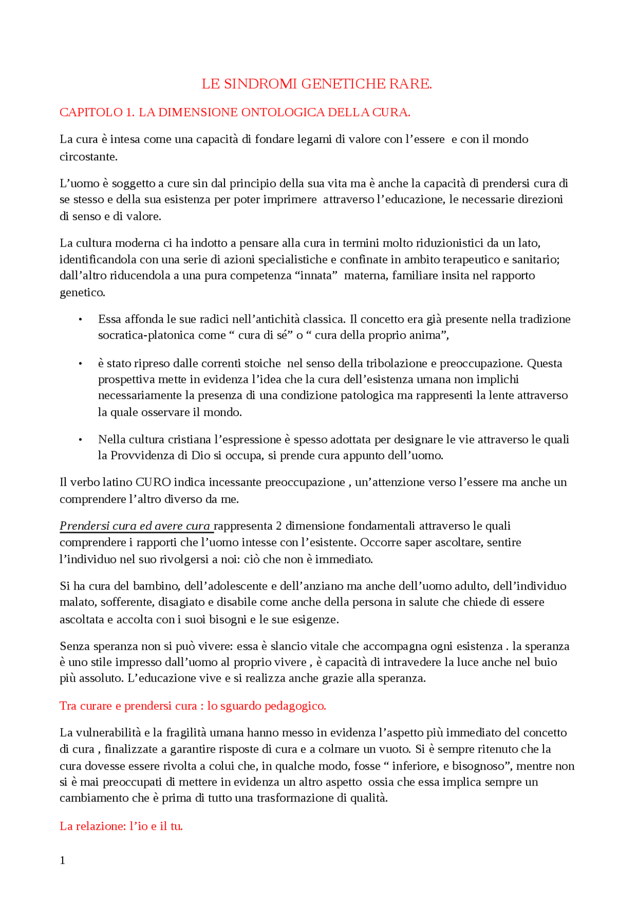 Le Sindromi Genetiche Rare Docsity