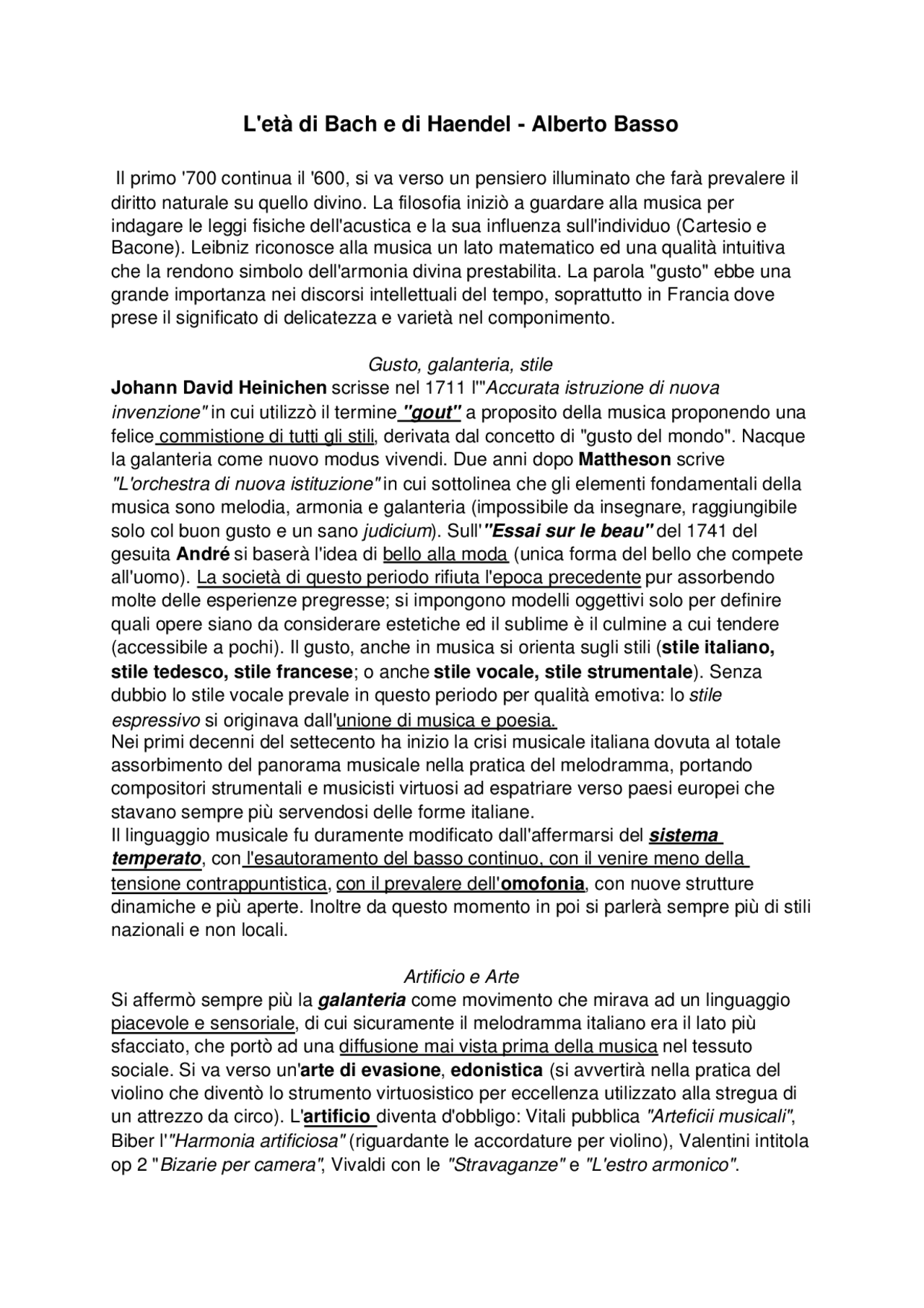 Alberto Basso Docsity
