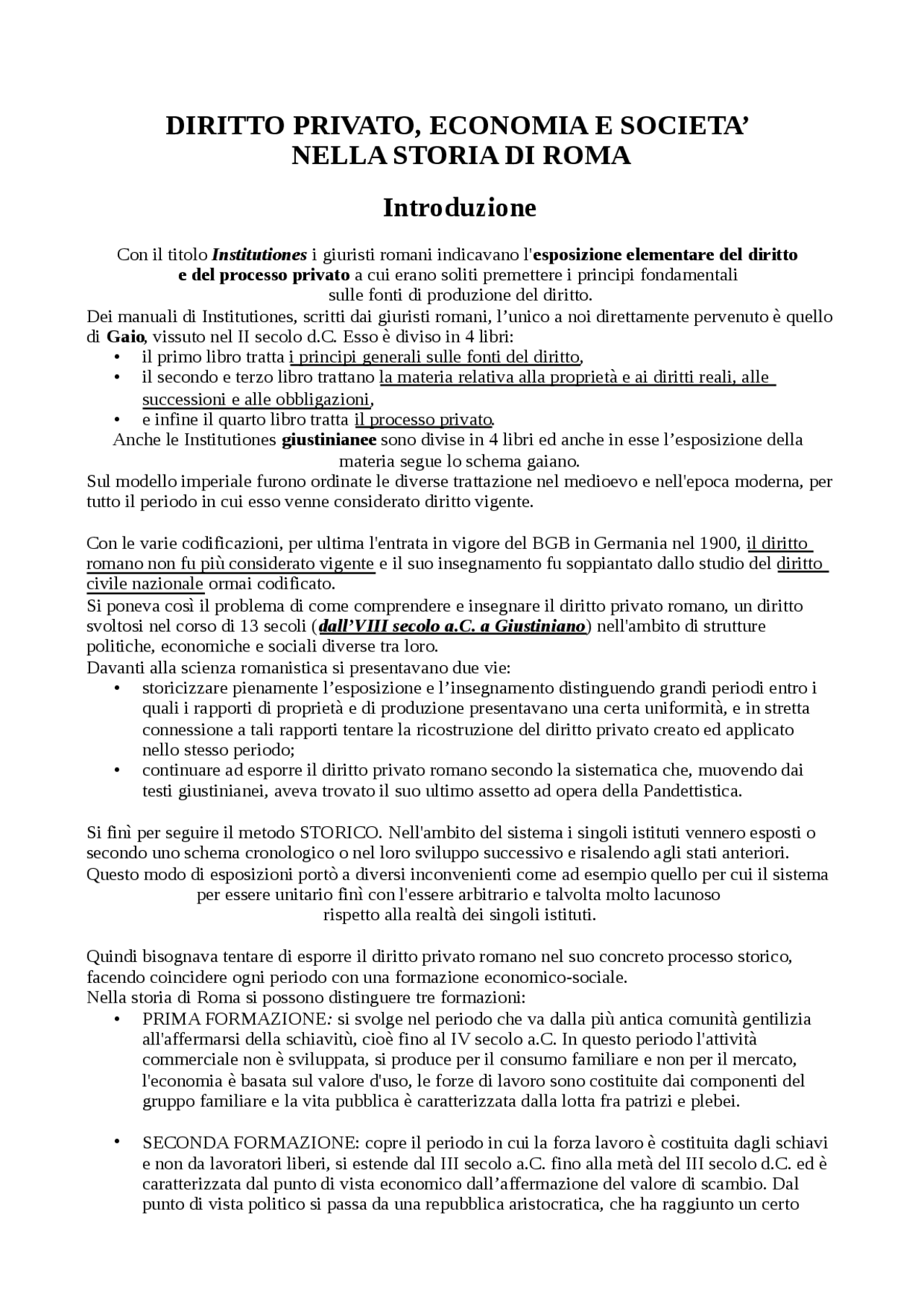 Istituzioni Diritto Romano | Schemi e mappe concettuali di Diritto ...