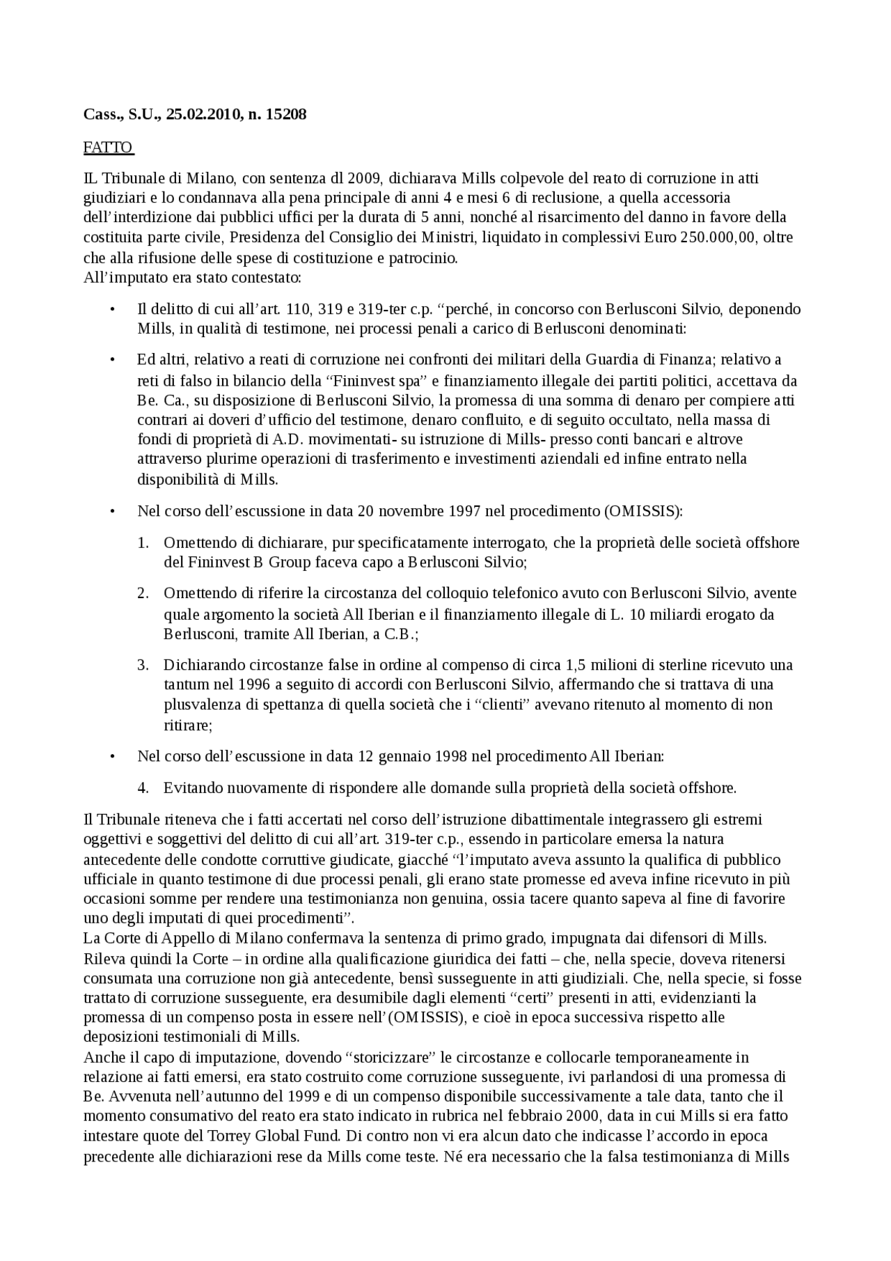Cass Sez Unite N 15208 25022010 Docsity
