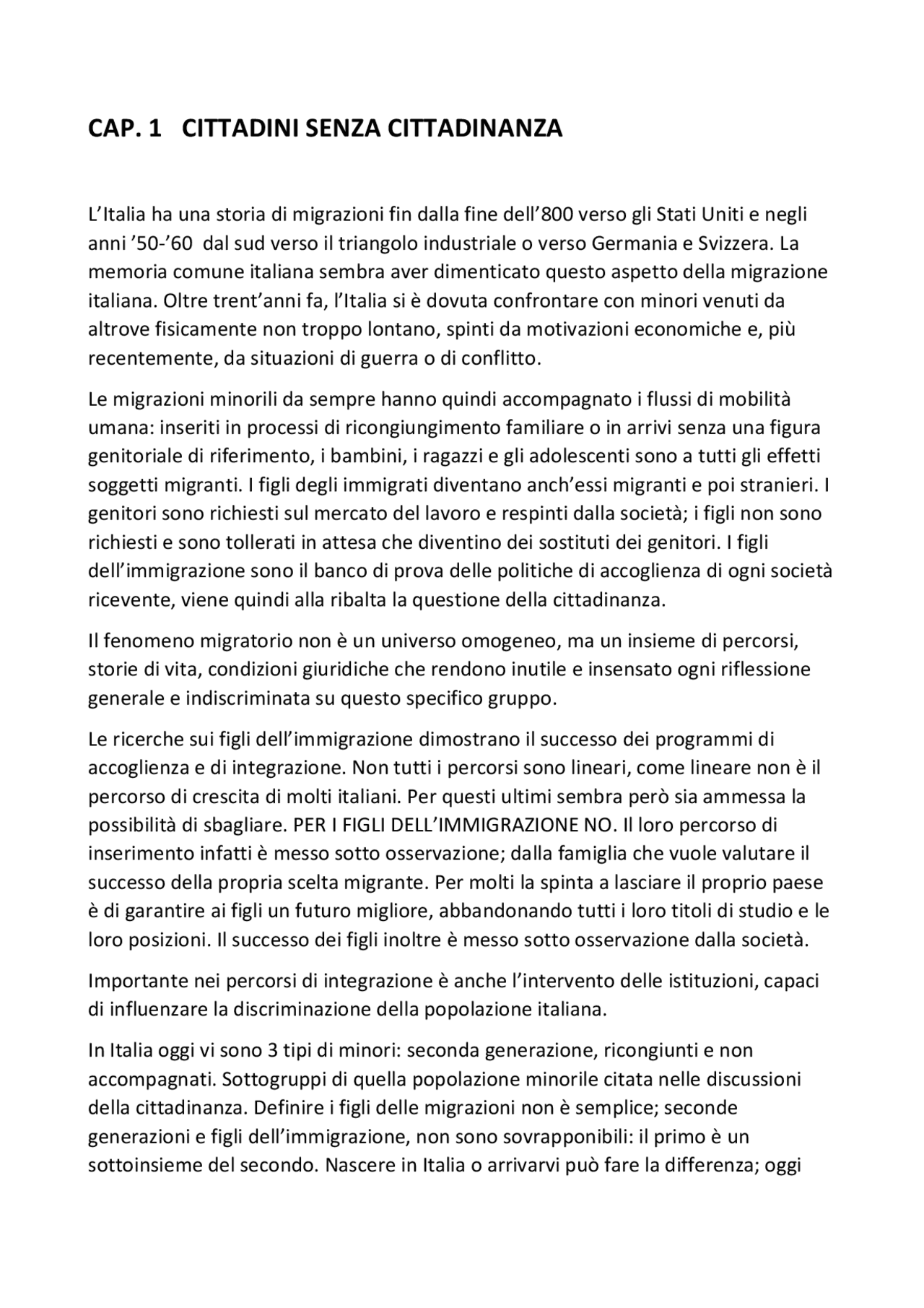 Cittadini senza cittadinanza roberta ricucci - Docsity