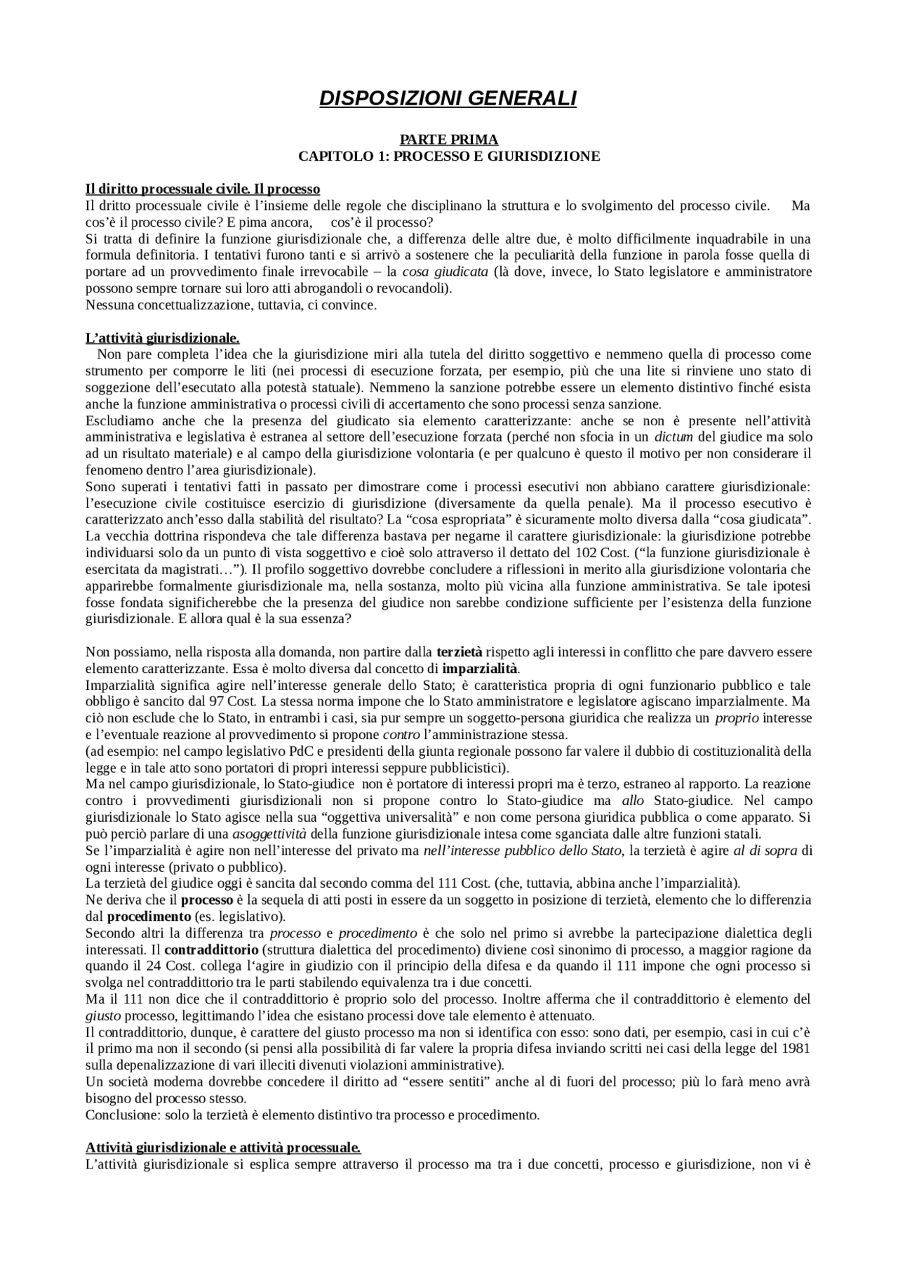 Riassunto Procedura Civile Ricci Vol I Ii Iii Docsity