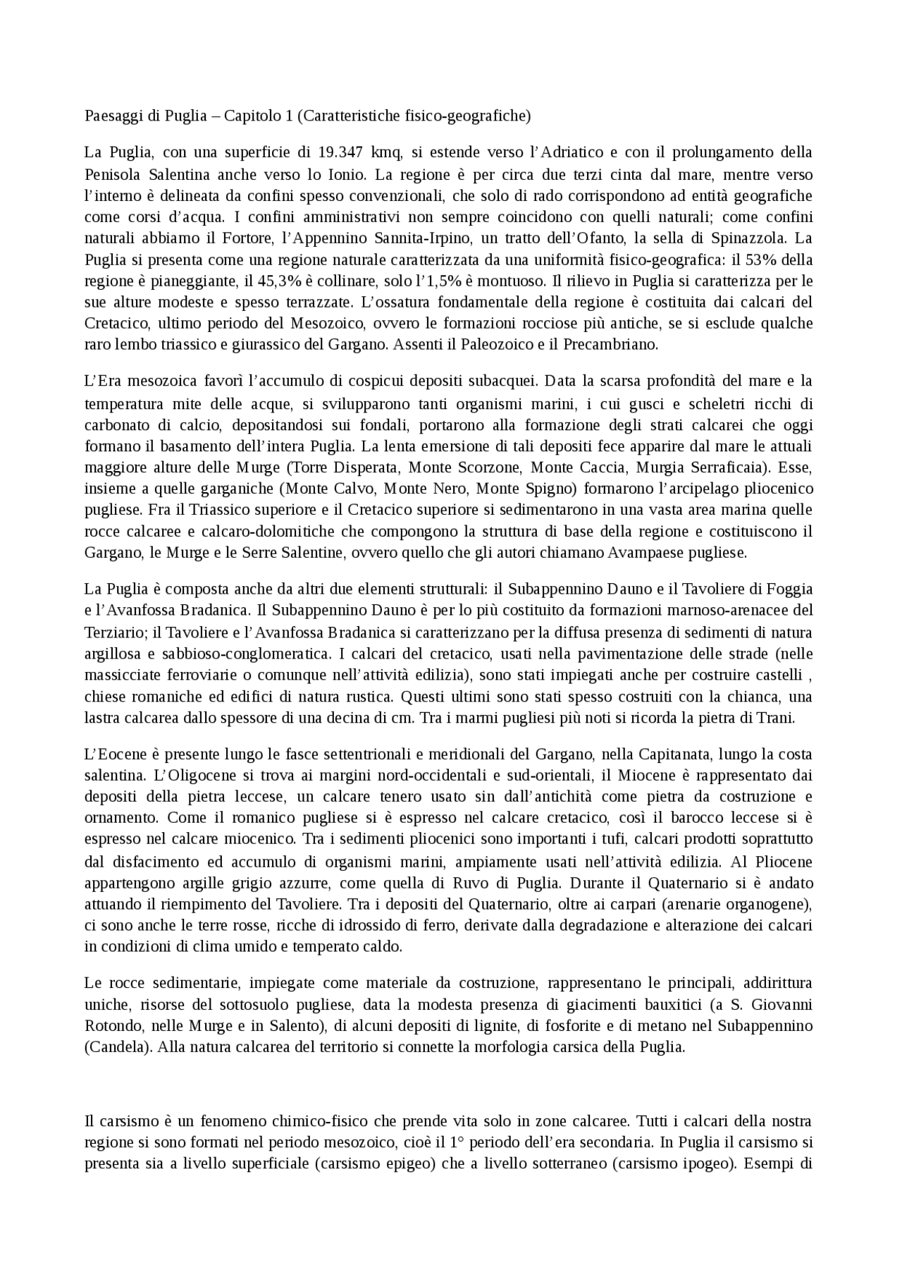 Paesaggi Di Puglia Docsity