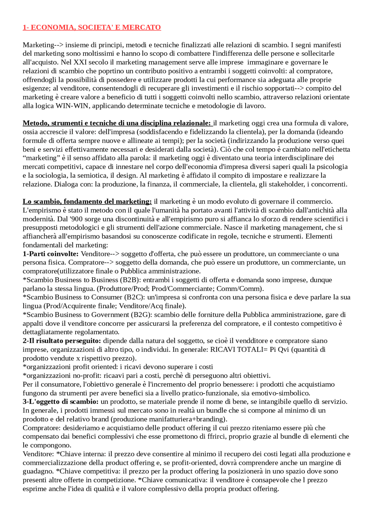 Marketing Mattiacci Pastore Appunti Di Marketing Docsity