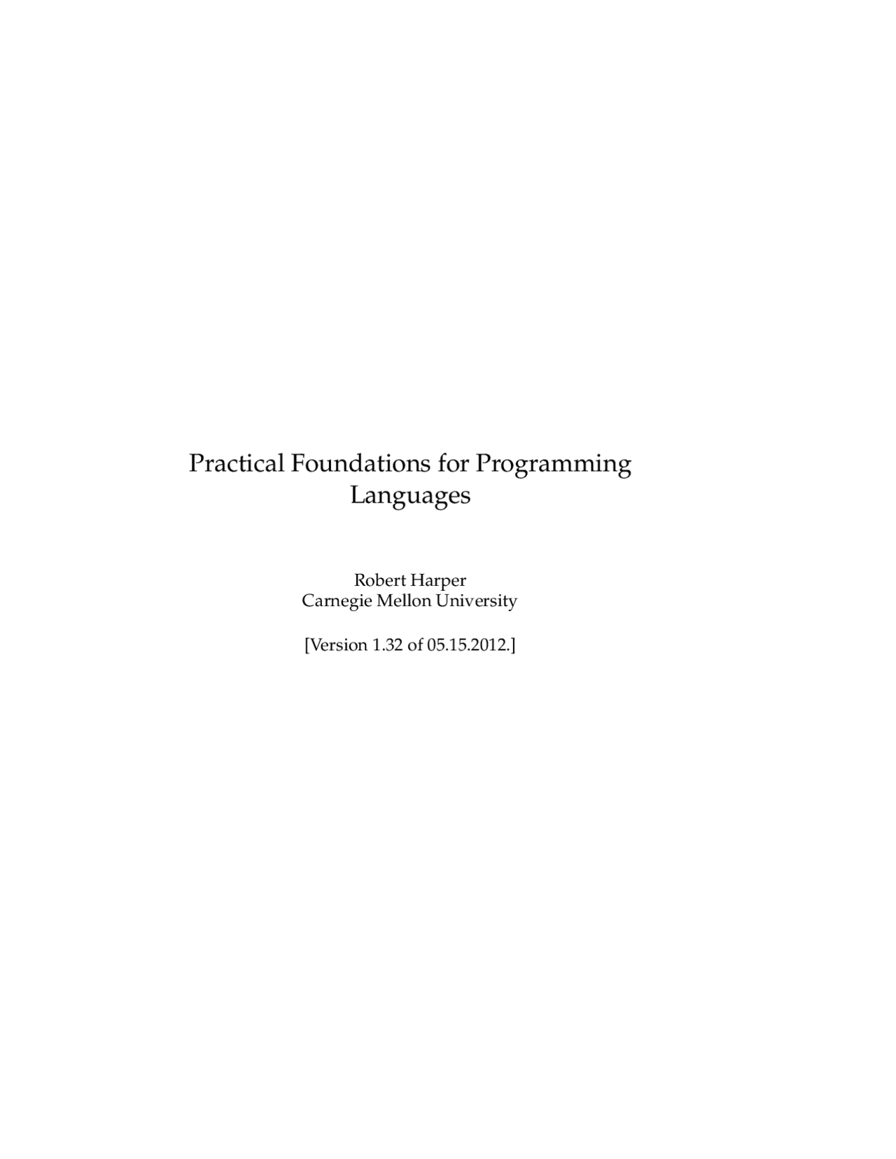 Practical foundations for programming - Robert Harper | Study Guides, Projects, Research ...