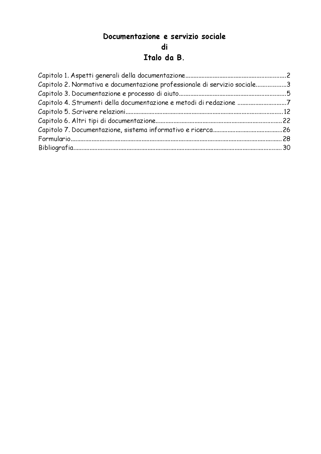 Documentazione E Servizio Sociale Docsity