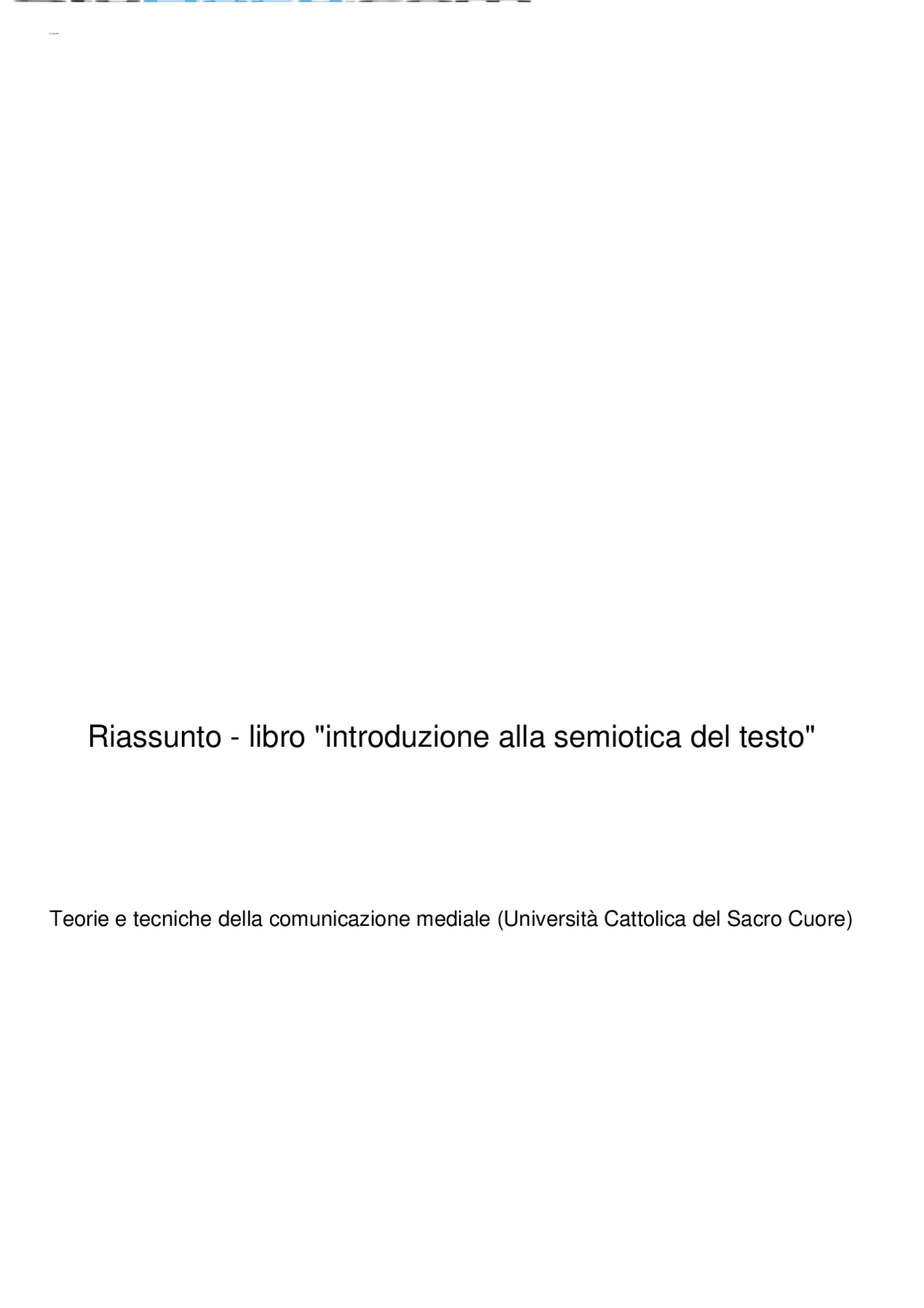 Introduzione Alla Semiotica Del Testo Dispense Di Semiotica Docsity