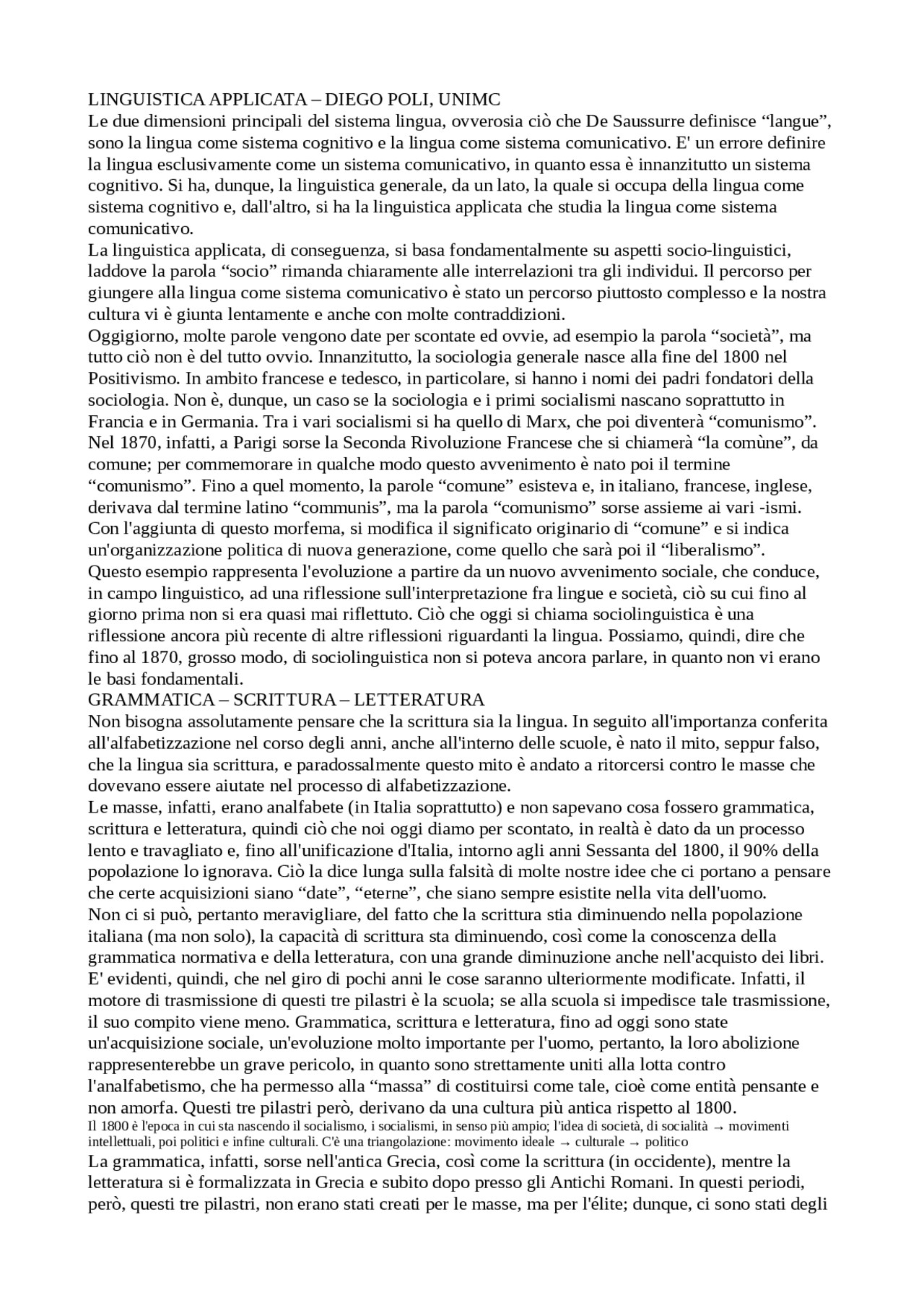 Appunti Di Linguistica Applicata Docsity