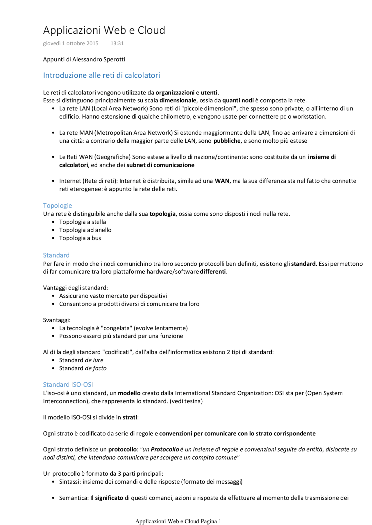 Applicazioni Web e Cloud - Docsity