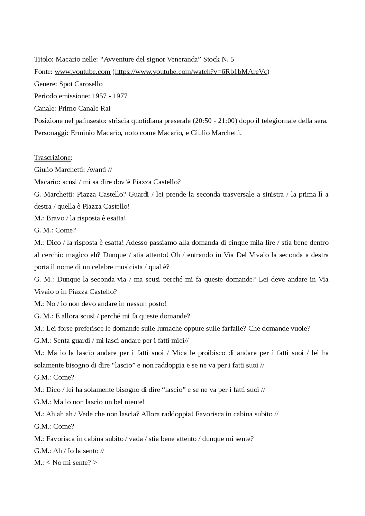 Analisi semiotica Spot Carosello Macario : "Avventure del signor ...