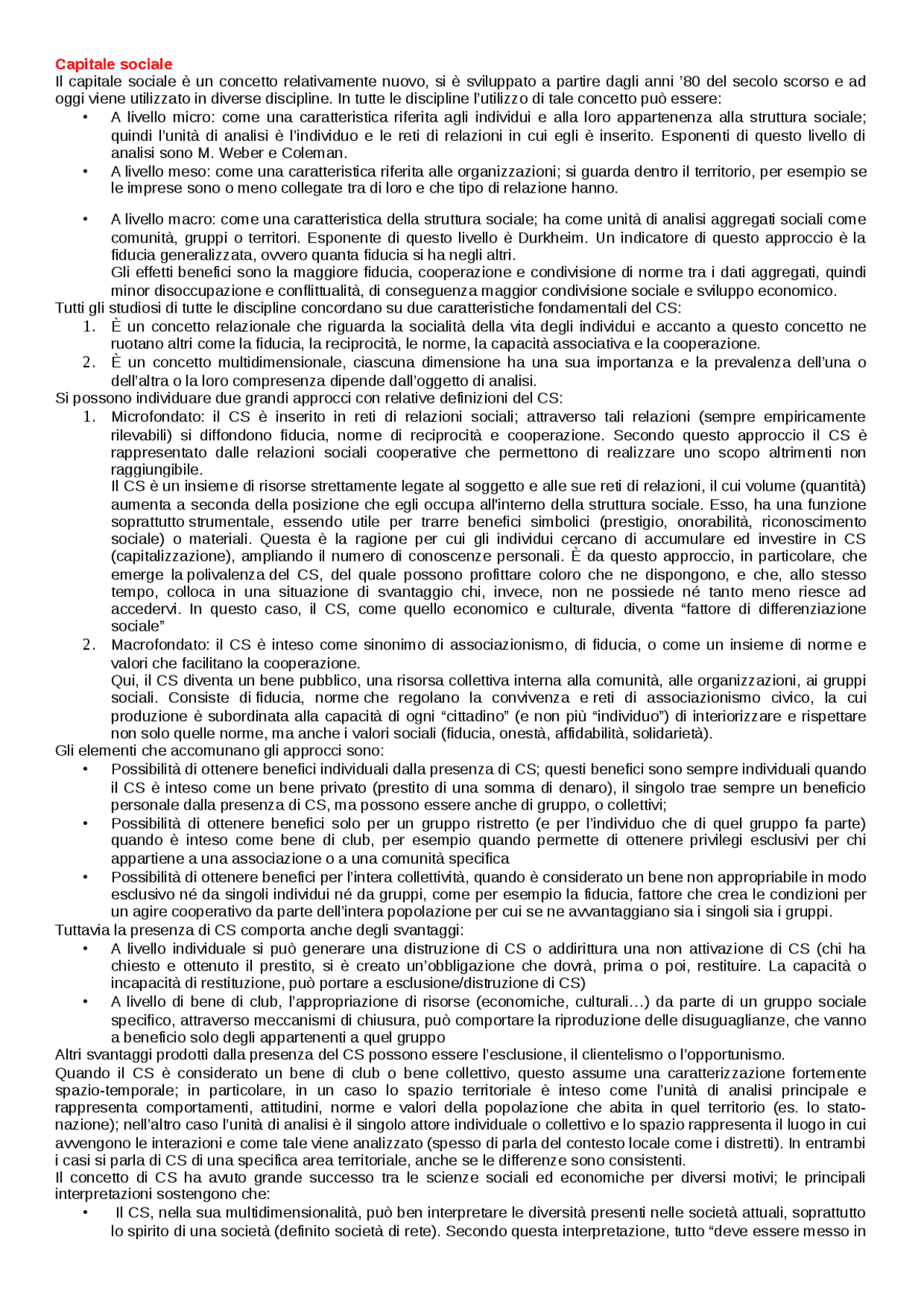 Capitale Sociale Docsity